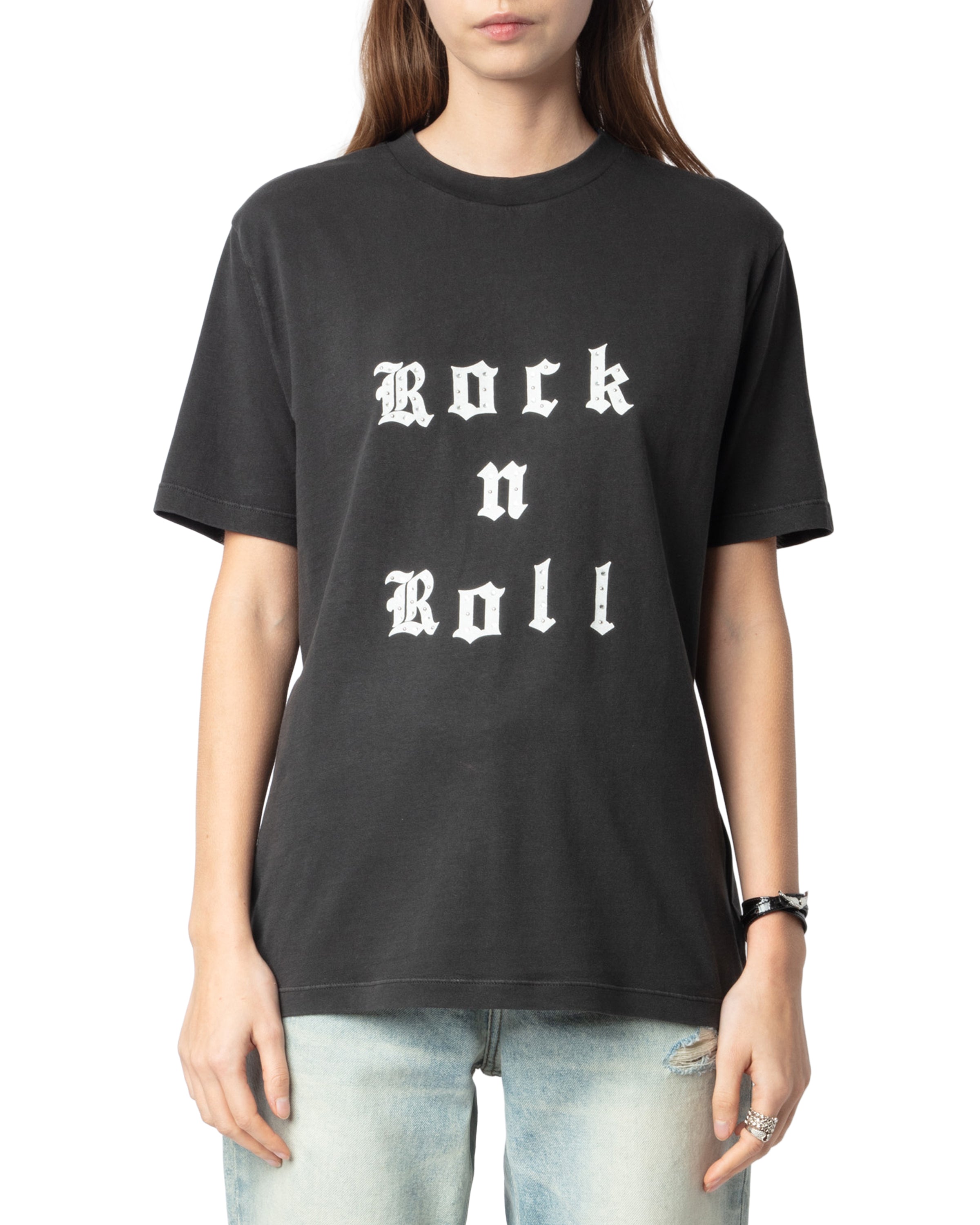 Zadig et Voltaire | T-shirt Edwin Rock n Roll strass carbone – lemlò