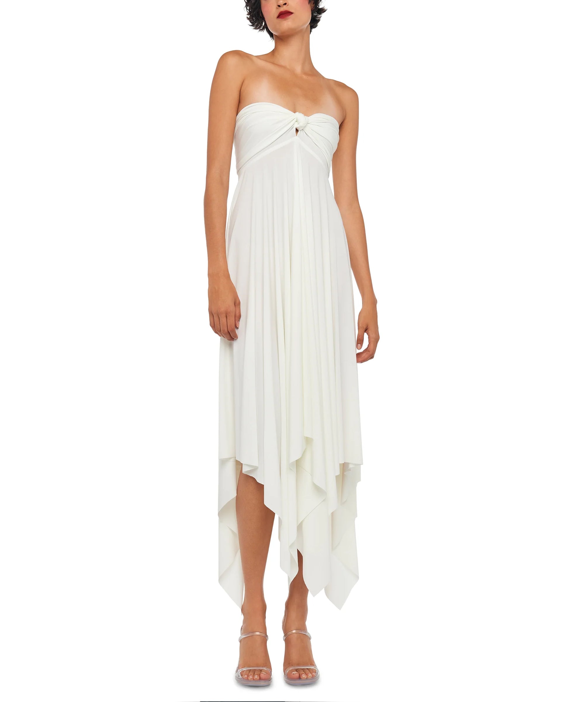 Norma Kamali | Cream White Convertible Midcalf Dress – lemlò