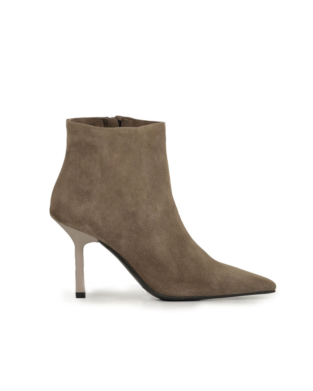 Via Tortona 18 | Tronchetto a punta suede taupe – lemlò