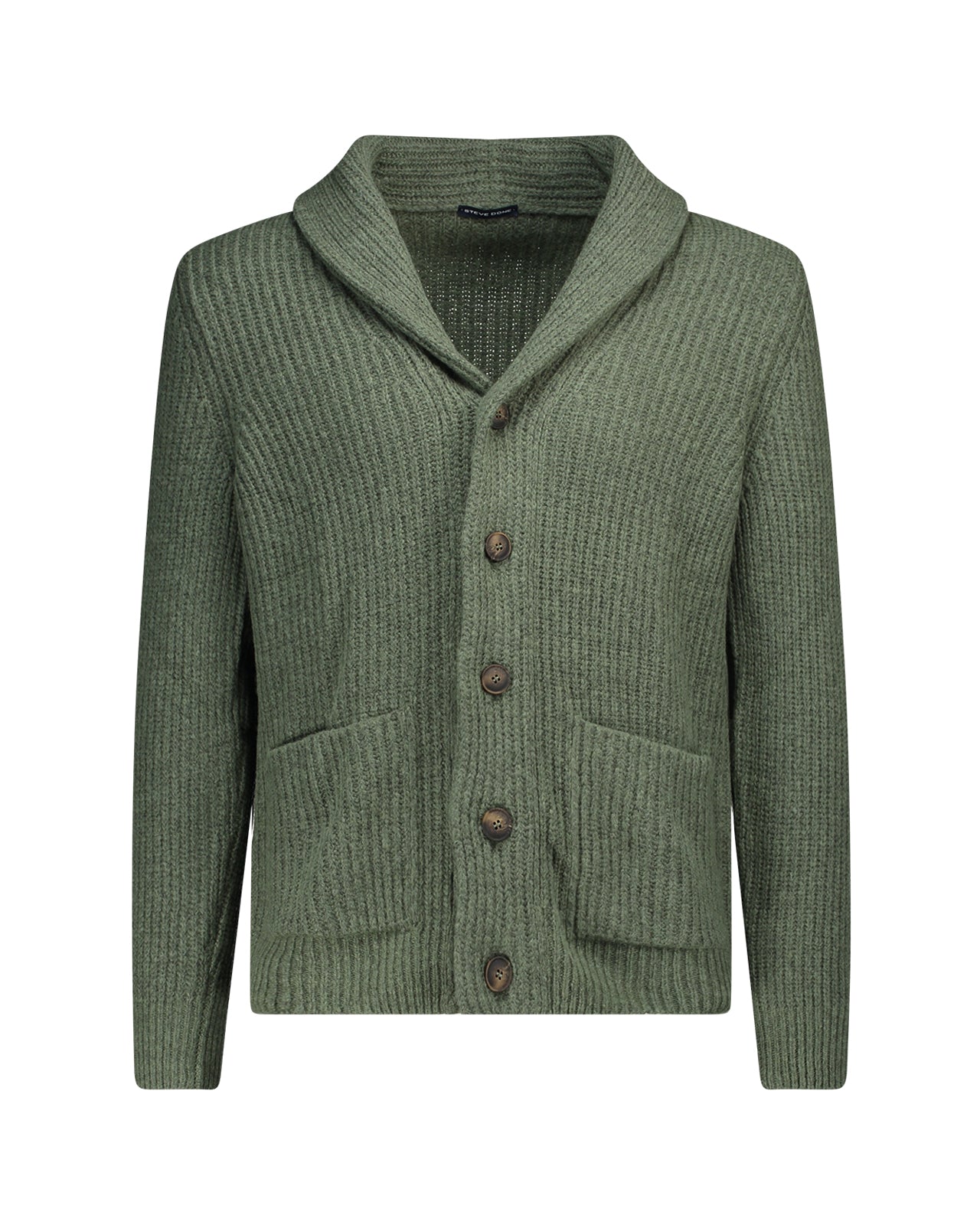 Steve Done | Green wool shawl cardigan – lemlò