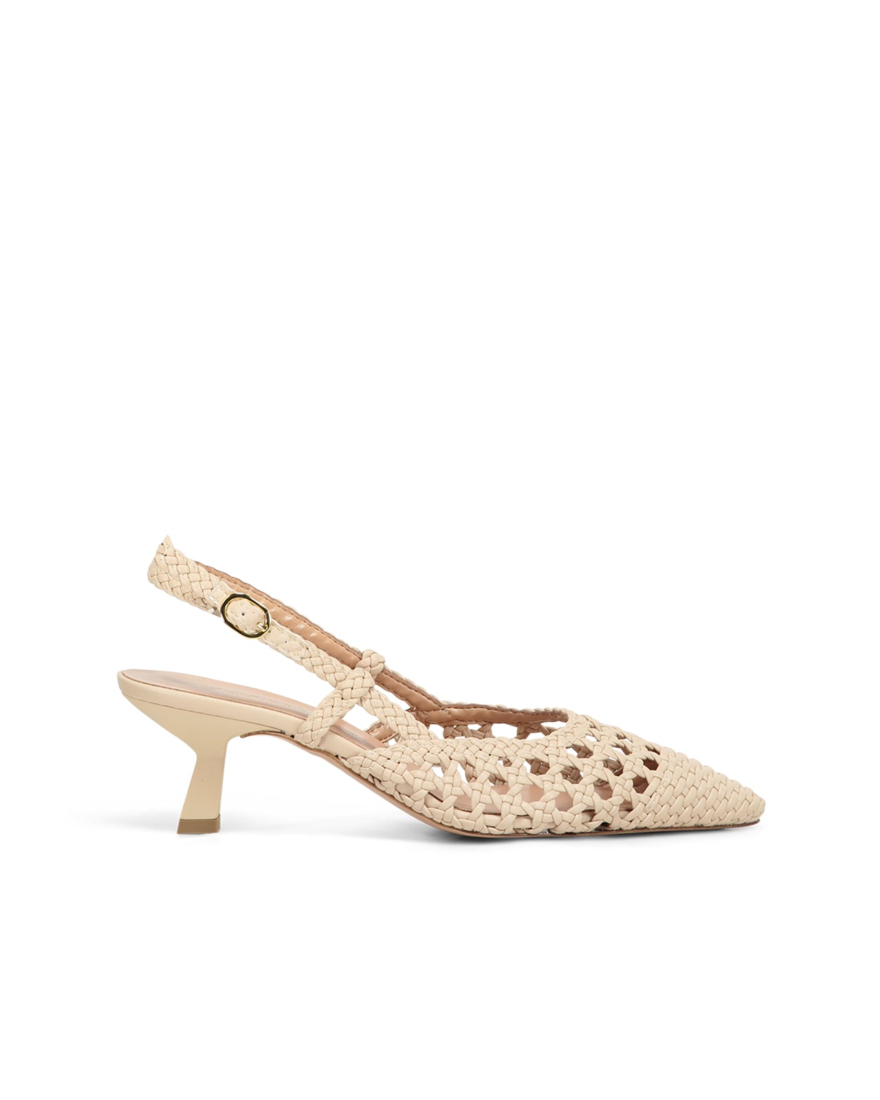 Steve Done | Beige woven eco-leather slingback – lemlò