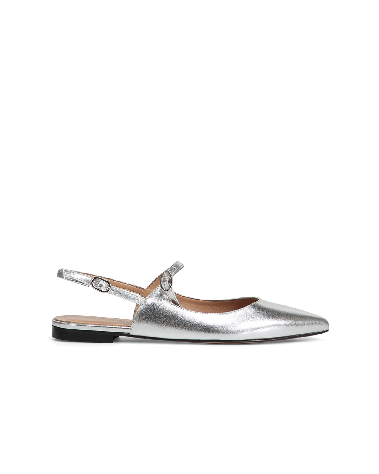 Steve Done | Silver laminated ballet flats – lemlò