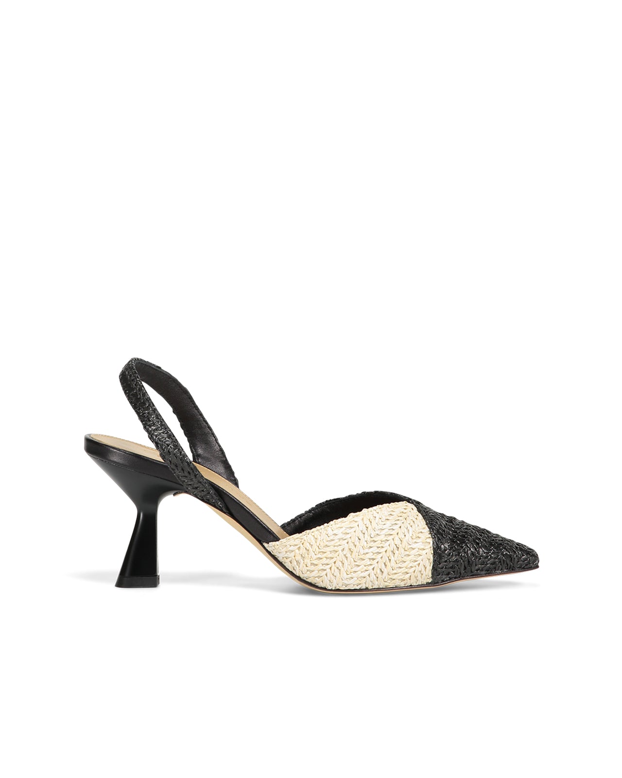 Décolleté slingback paglia nero + milk – lemlò
