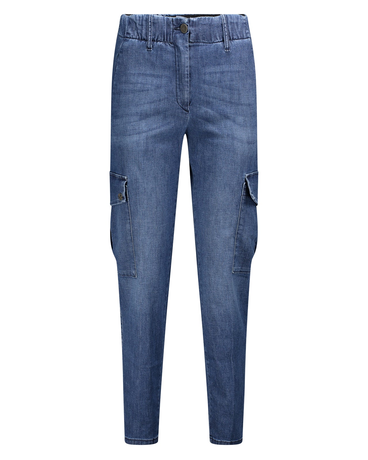 Rose e Lini | Jeans Alicudi cargo denim stretch blu – lemlò