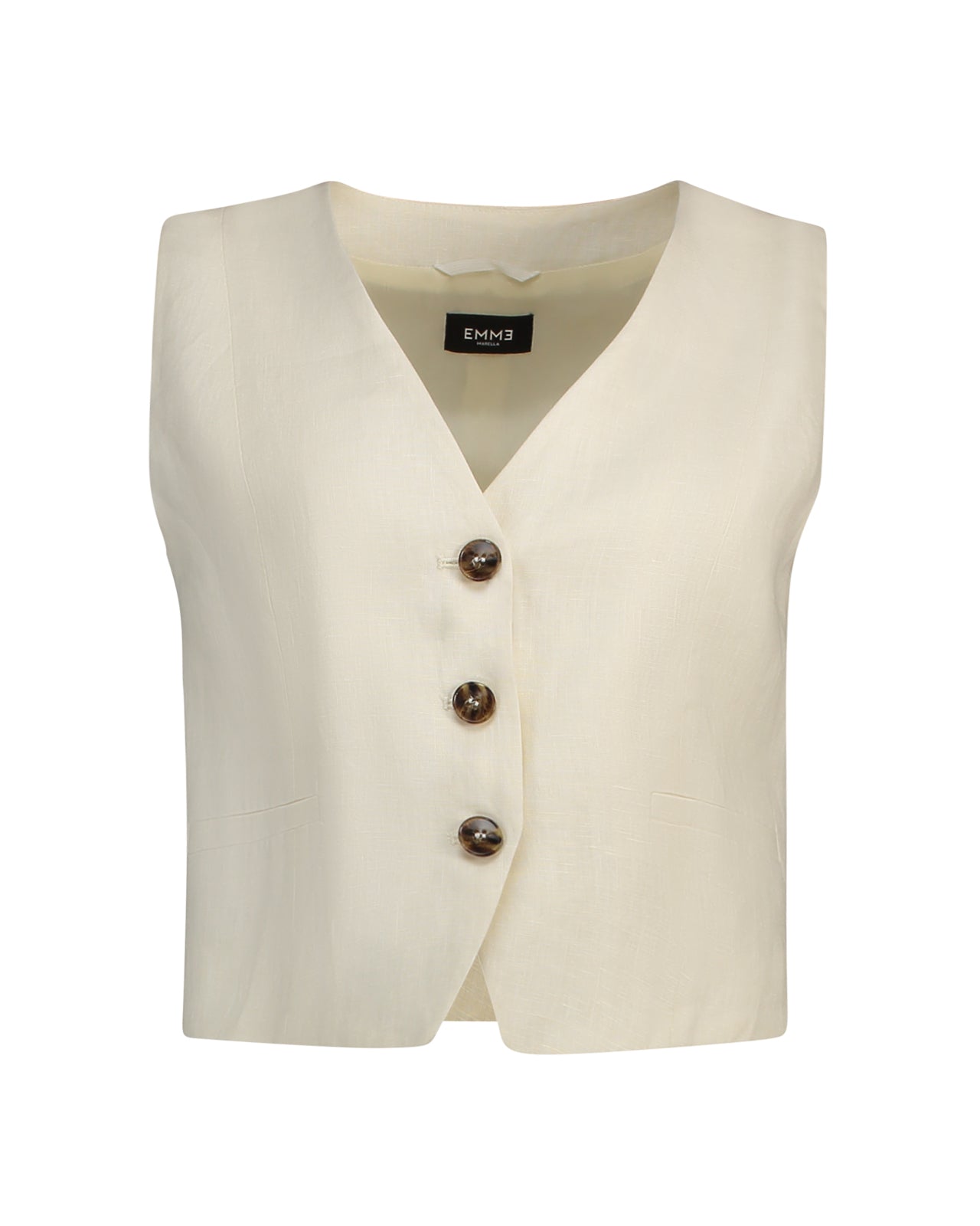 Marella | Anemone vest ivory linen fabric – lemlò