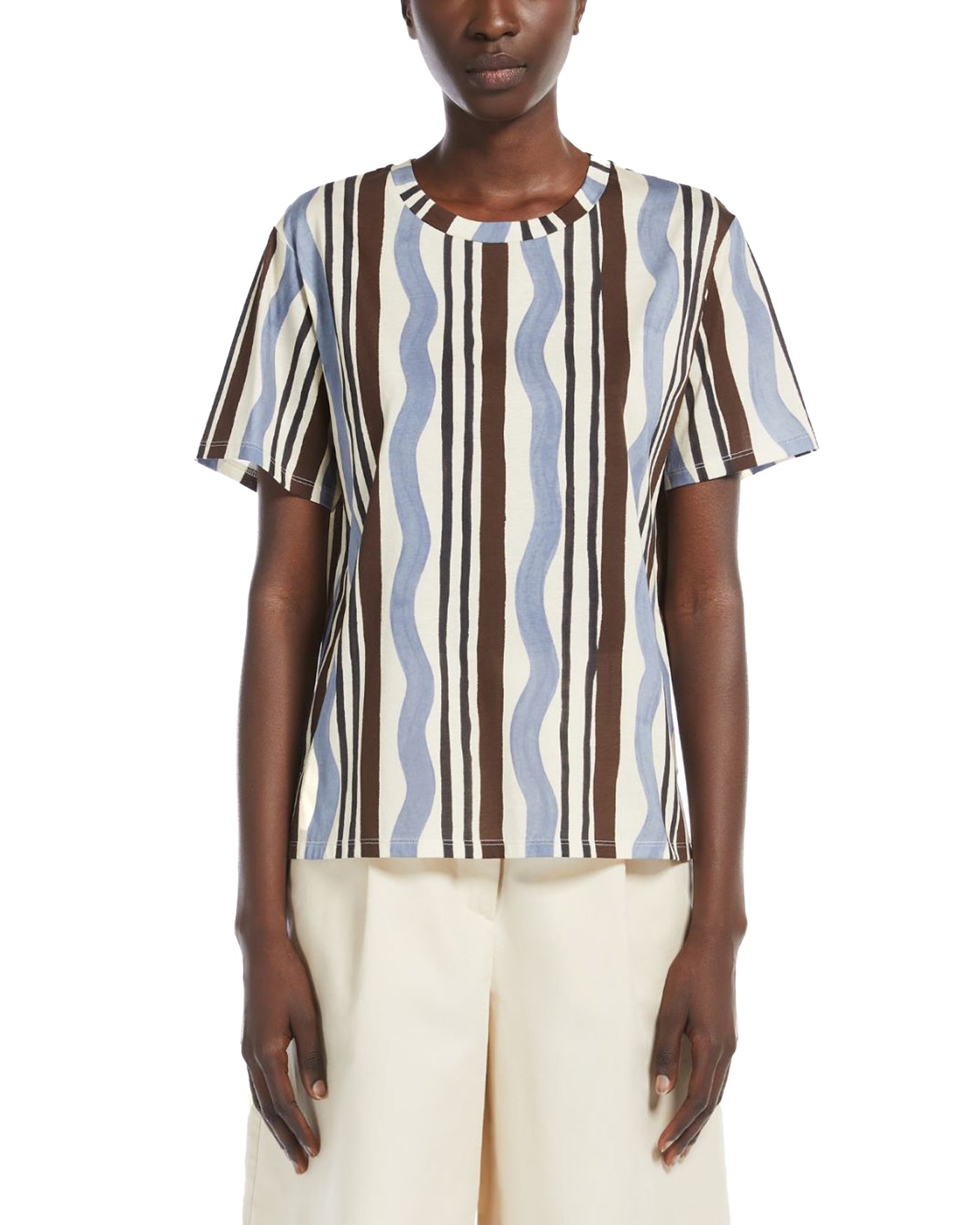 Weekend Max Mara | T-shirt Cadine cotone fantasia azzurro – lemlò