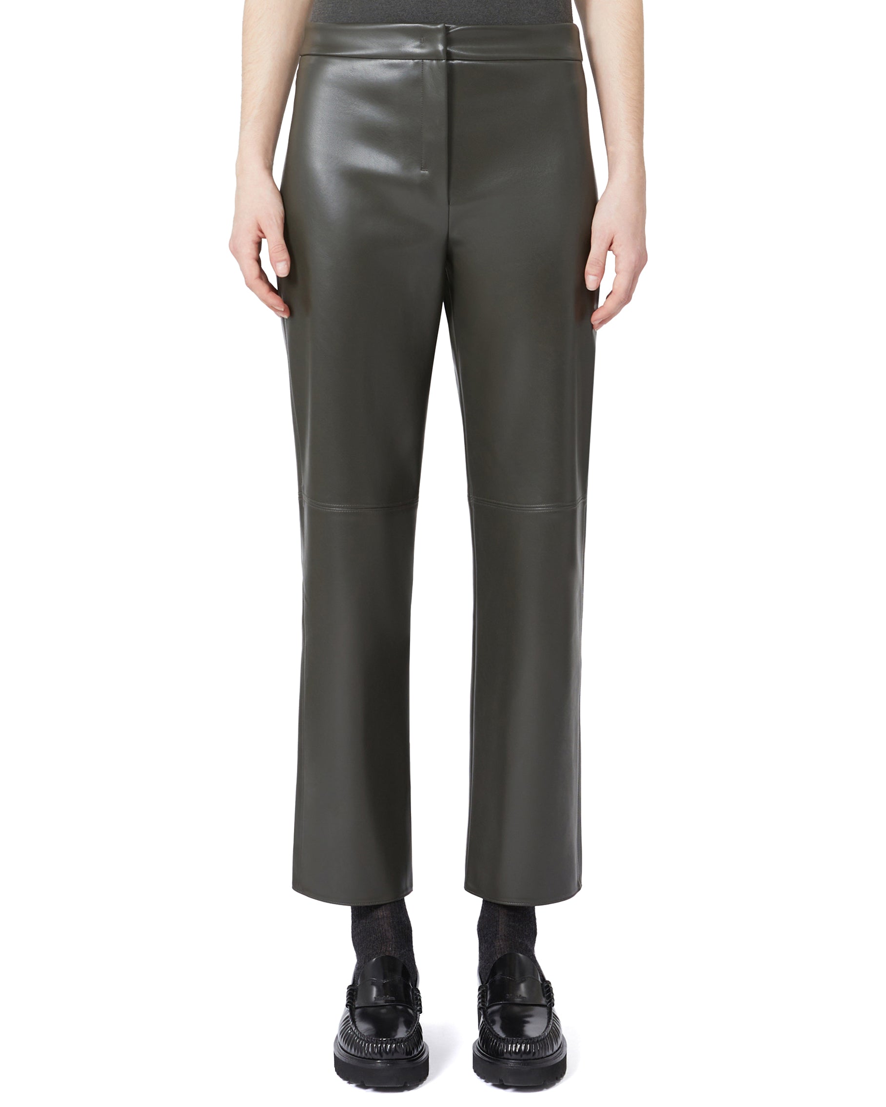 'S Max Mara | Pantalone Sublime ecopelle jersey verde – lemlò