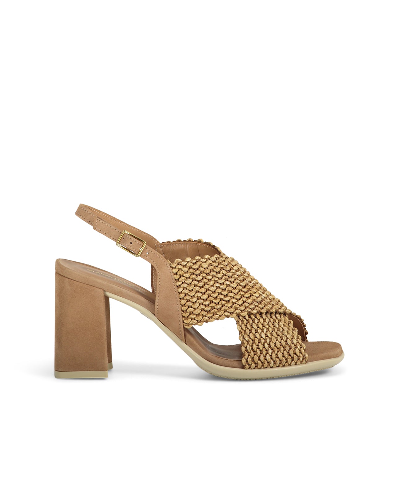 Gianmarco Sorelli | Wedge sandal with camel suede braided heel – lemlò