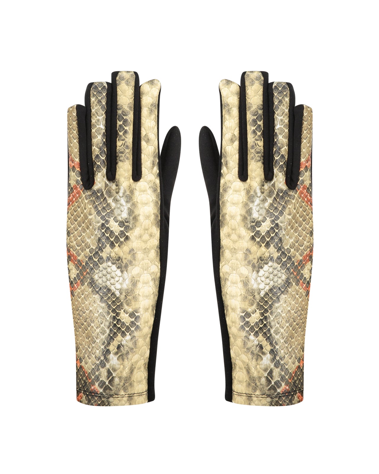 Steve Done | Guanti doppietto ecopelle pitonato beige – lemlò