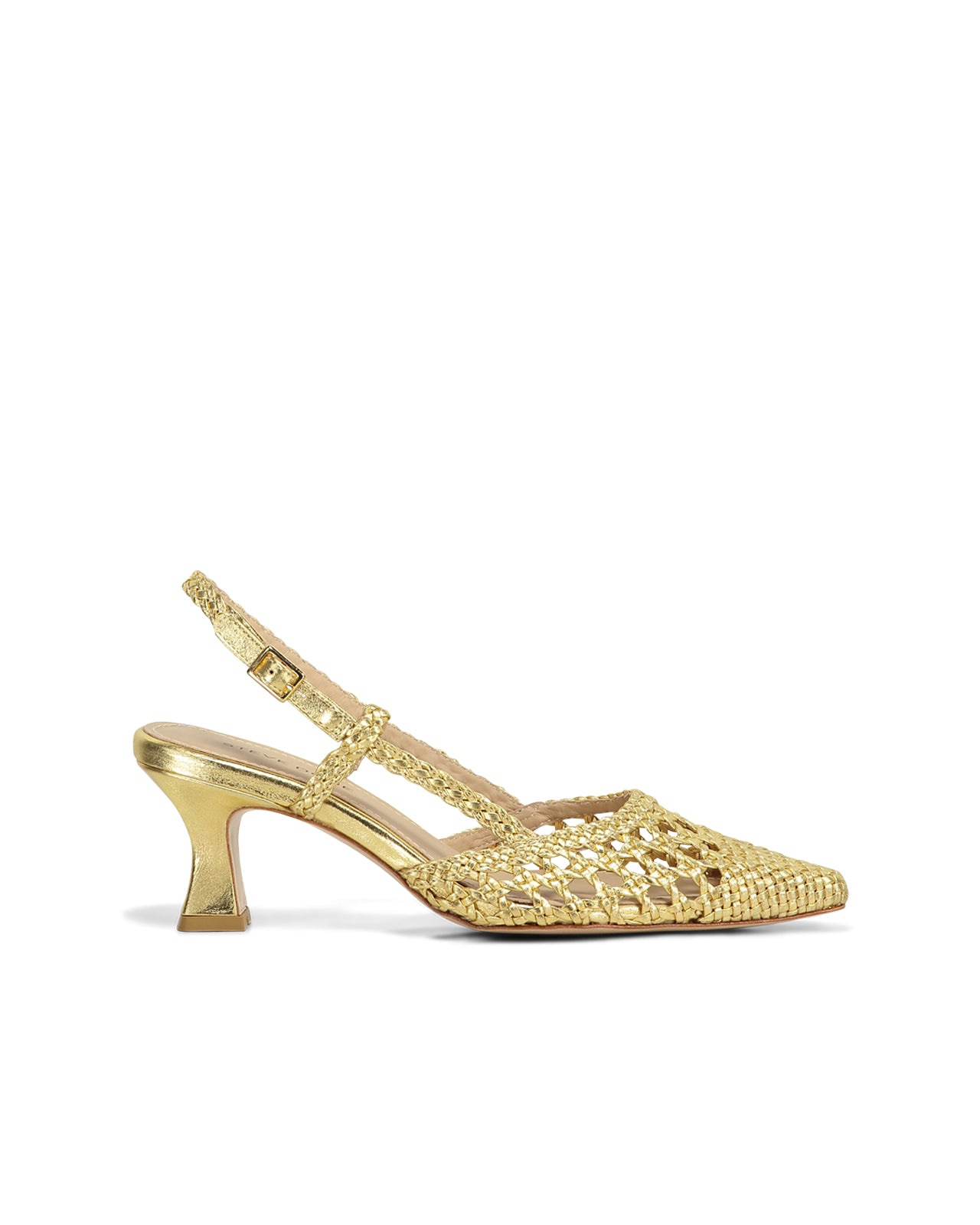 Steve Done | Leila gold woven leather slingback – lemlò