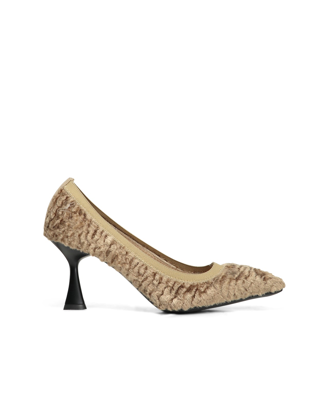 Steve Done | Décolleté with elastic astrakhan beige – lemlò