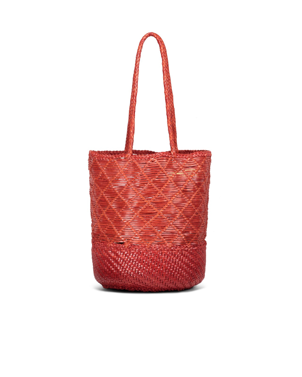 Dragon Diffusion | Borsa Bucket Weave pelle rossa – lemlò