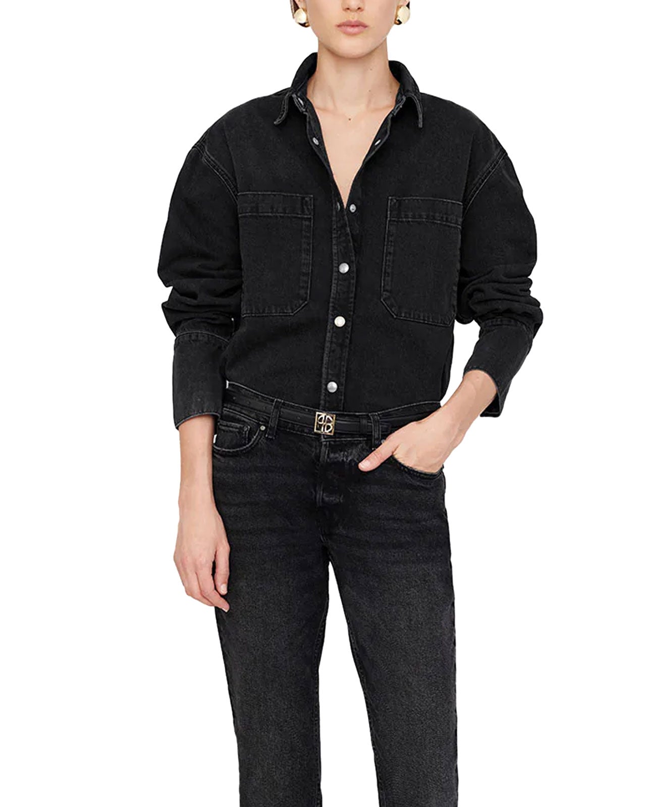 Anine Bing | Dante black denim shirt – lemlò