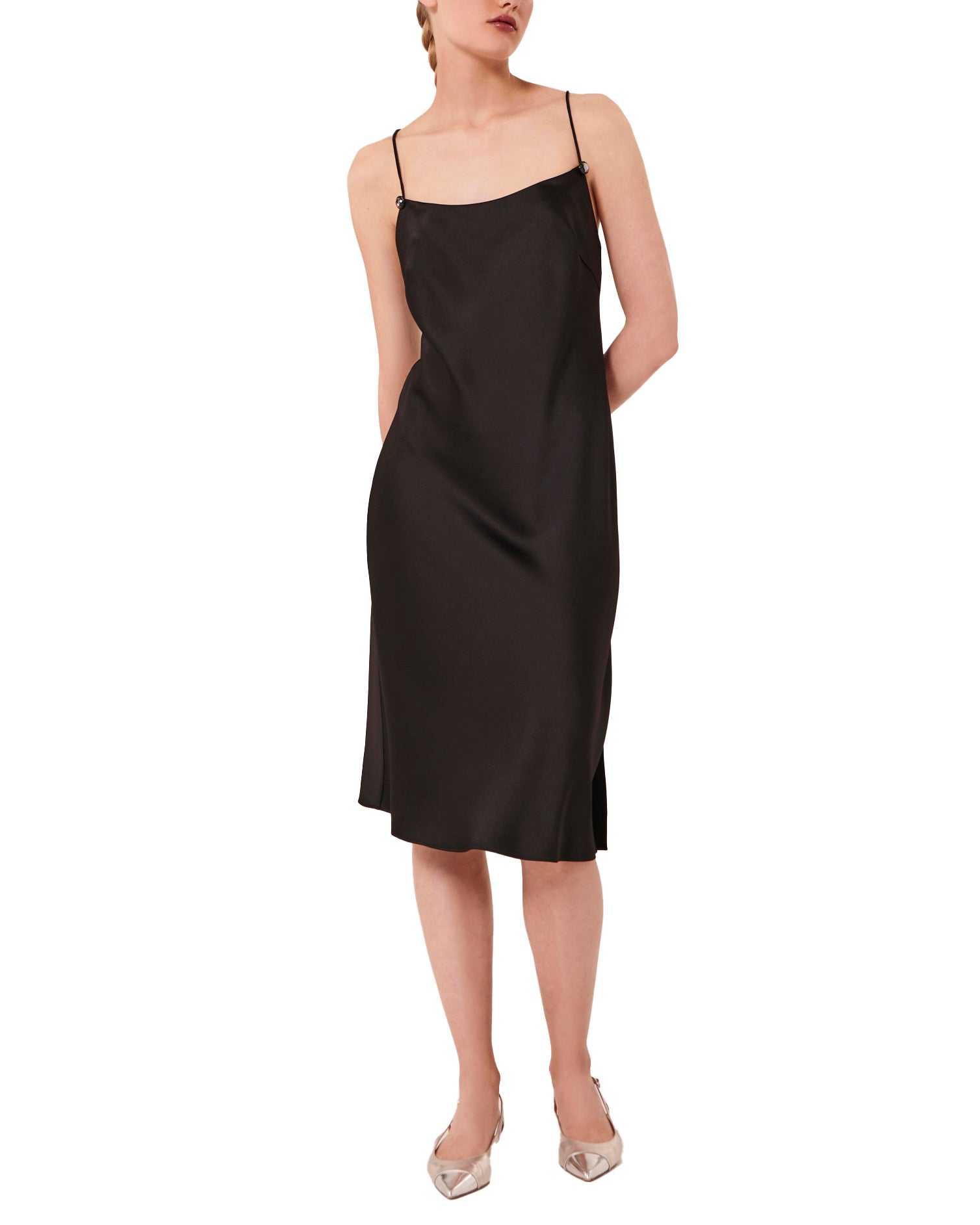 Tara Jarmon | Abito midi Reane raso nero – lemlò