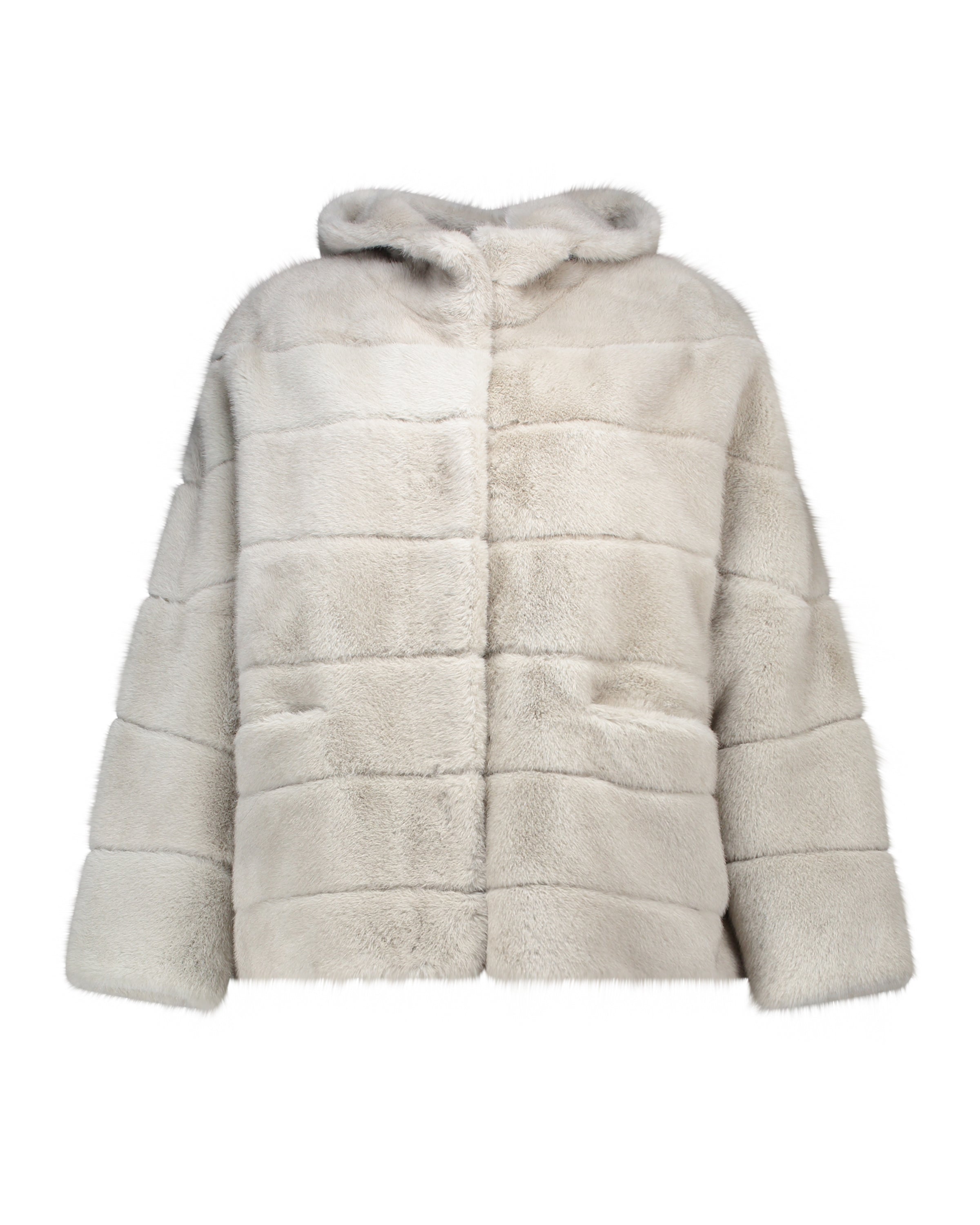 Betta Corradi | Gray faux fur cape with hood – lemlò