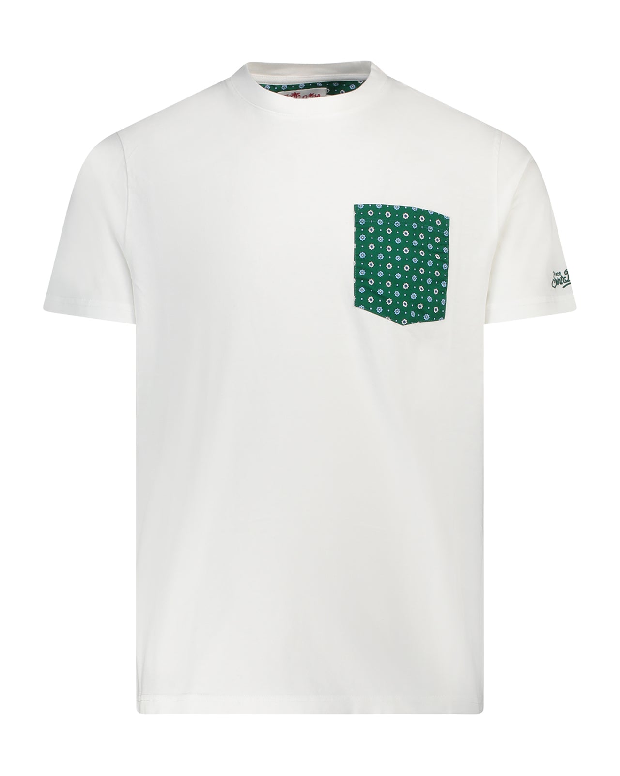 MC2 Saint Barth | T-shirt Blanche bianca taschino flower tie verde – lemlò