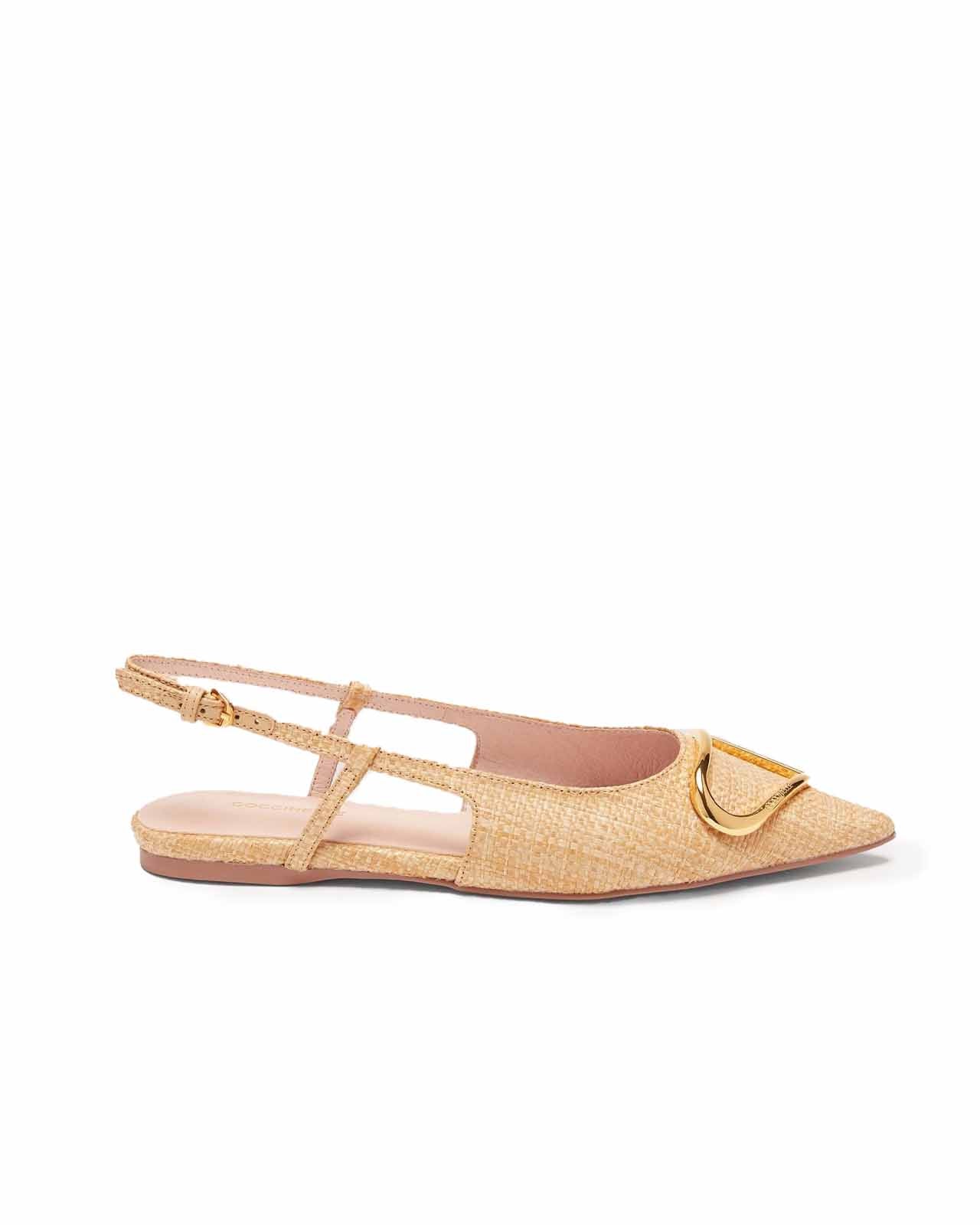 Coccinelle | Ballerina slingback rafia natural – lemlò