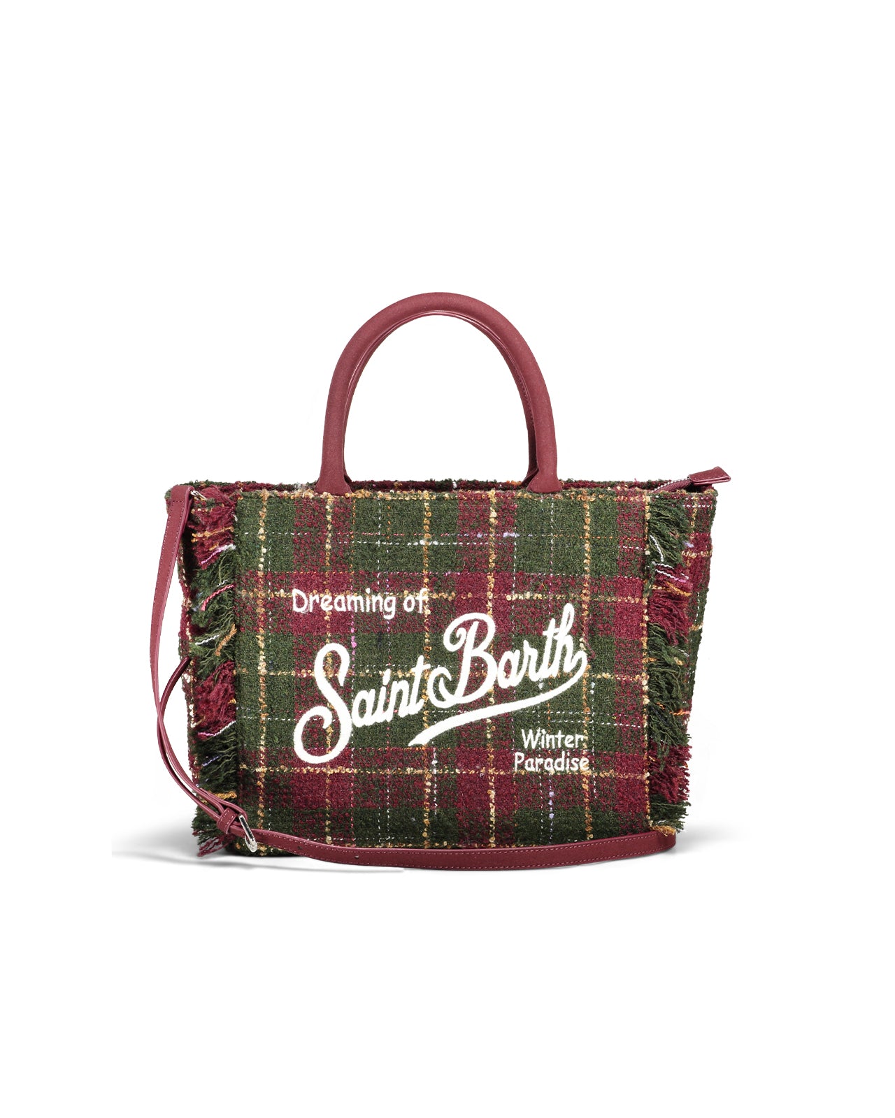 MC2 Saint Barth | Borsa Colette tweed check rossa – lemlò