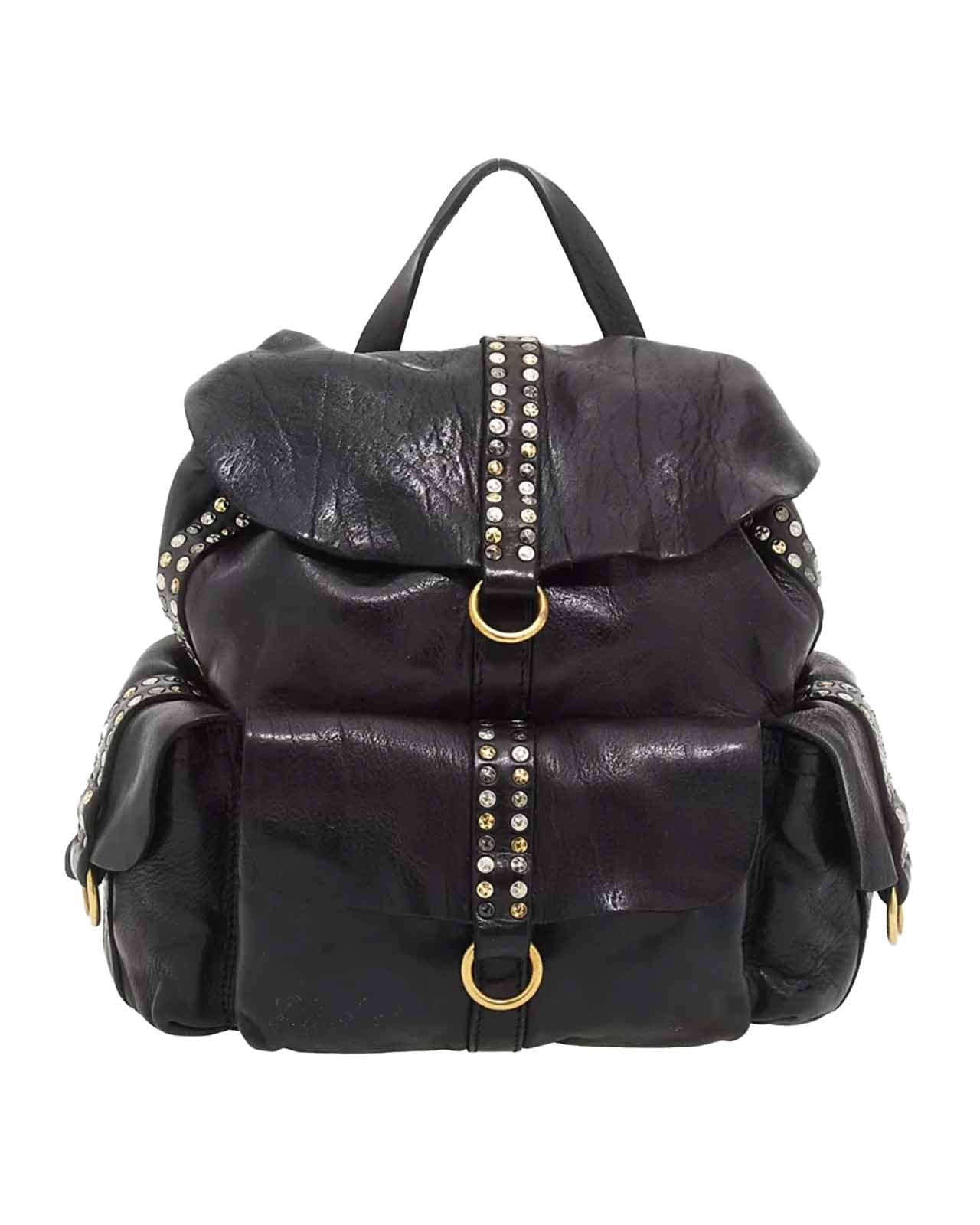 Campomaggi | Kura black leather backpack with rivets – lemlò