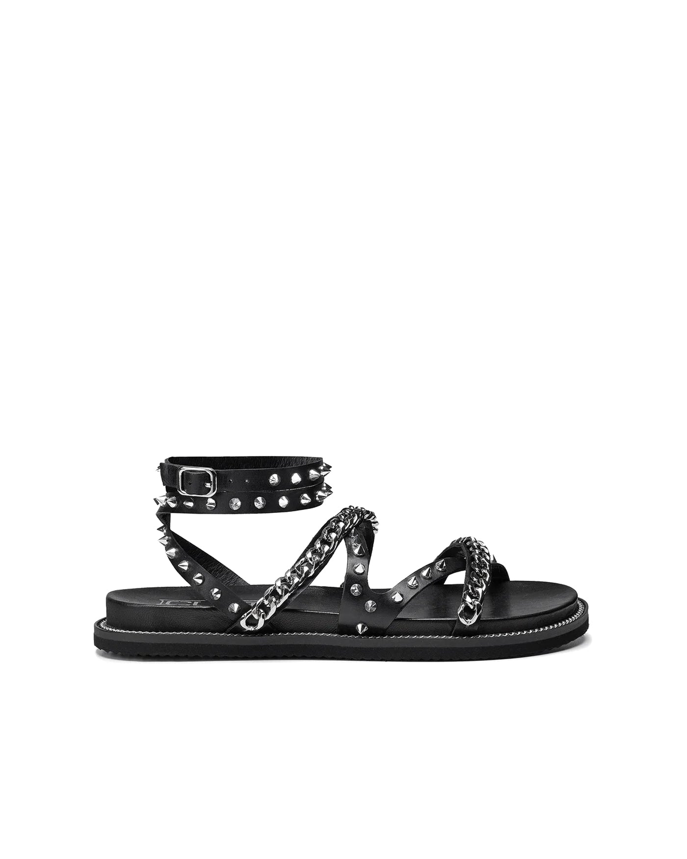 CULT | Sandalo Roshelle pelle nera borchie – lemlò