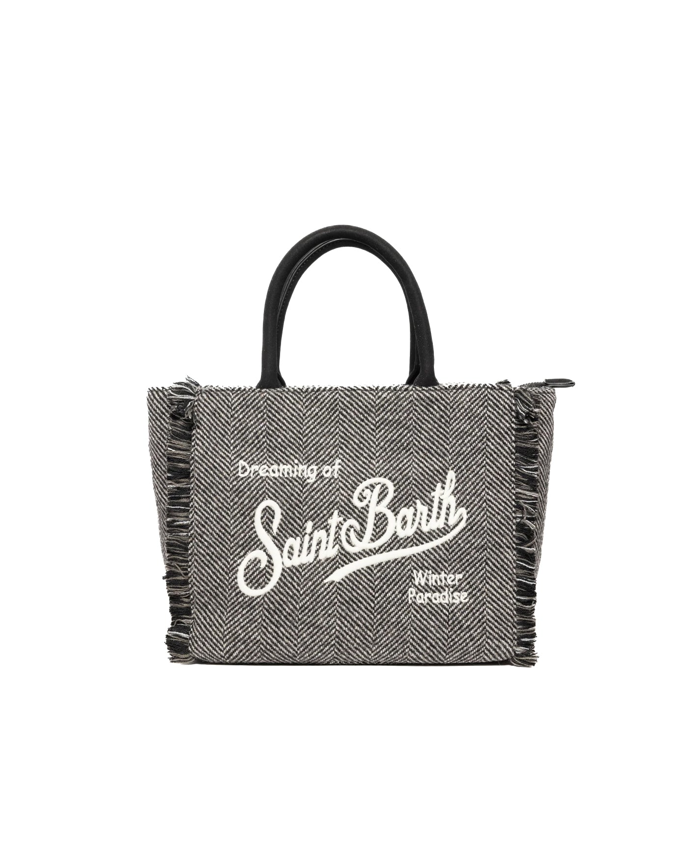 MC2 Saint Barth | Borsa Colette Herringbone bianca nera – lemlò