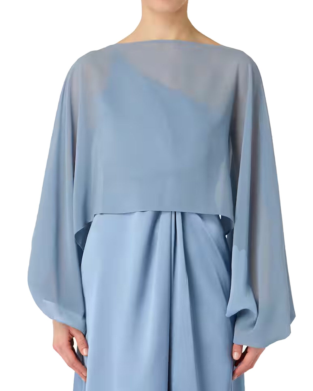 Marella | White hood powder blue georgette – lemlò