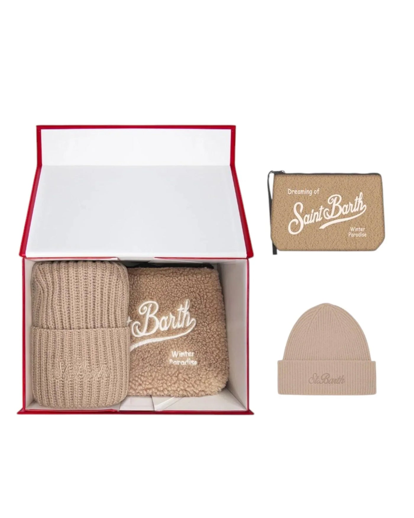 MC2 Saint Barth | Christmas Box Pochette Aline Teddy + Berretto – lemlò