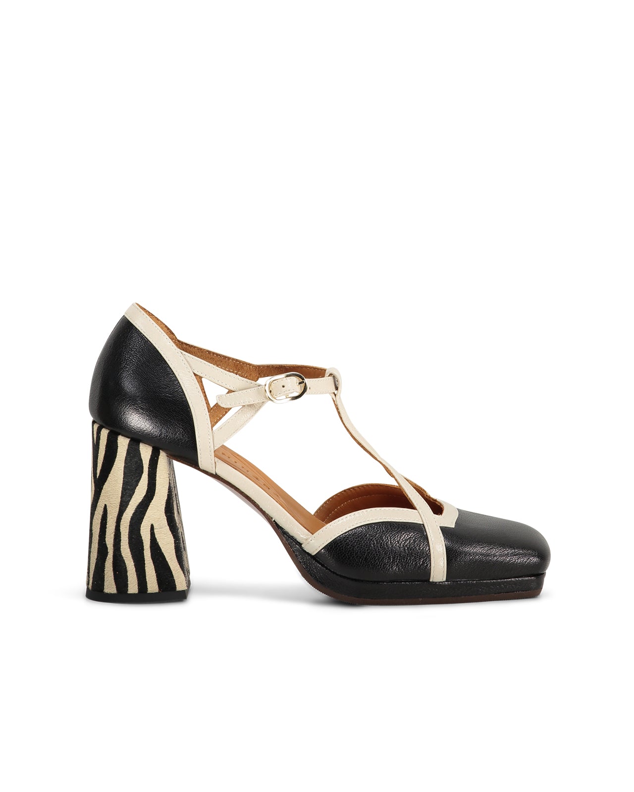 Chie Mihara | Décolleté Xamante Kimera pelle nera zebra – lemlò