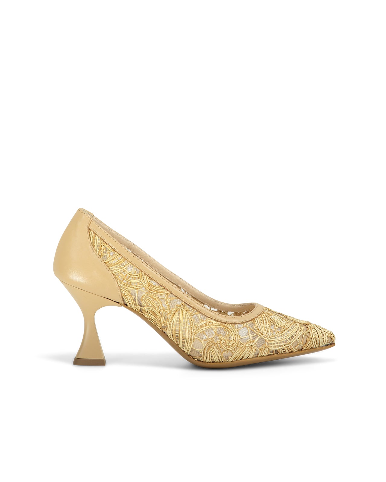 Steve Done | Décolleté ricamo paglia nappa beige – lemlò