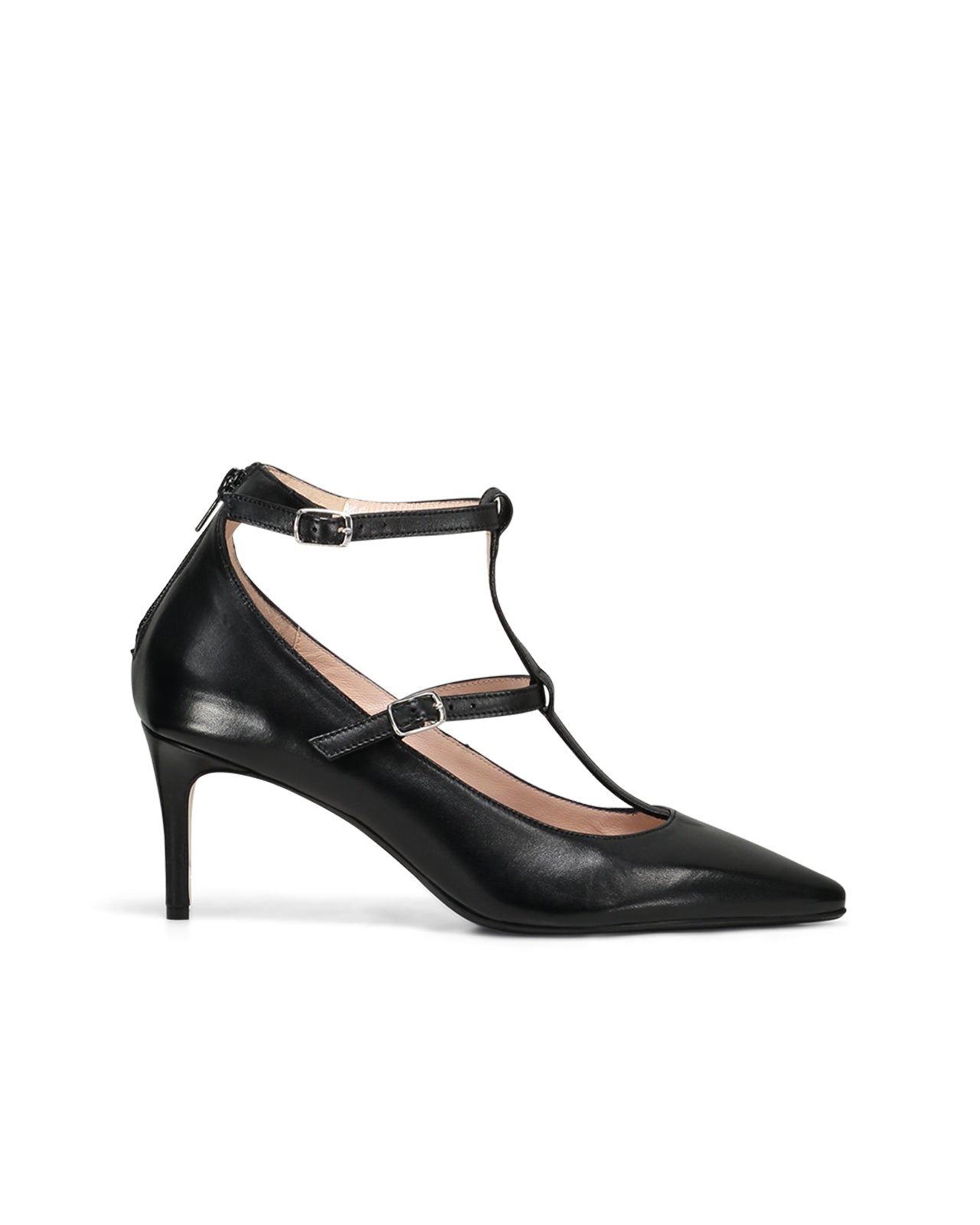 Anna F | Décolleté t-bar cinturini nappa nero – lemlò