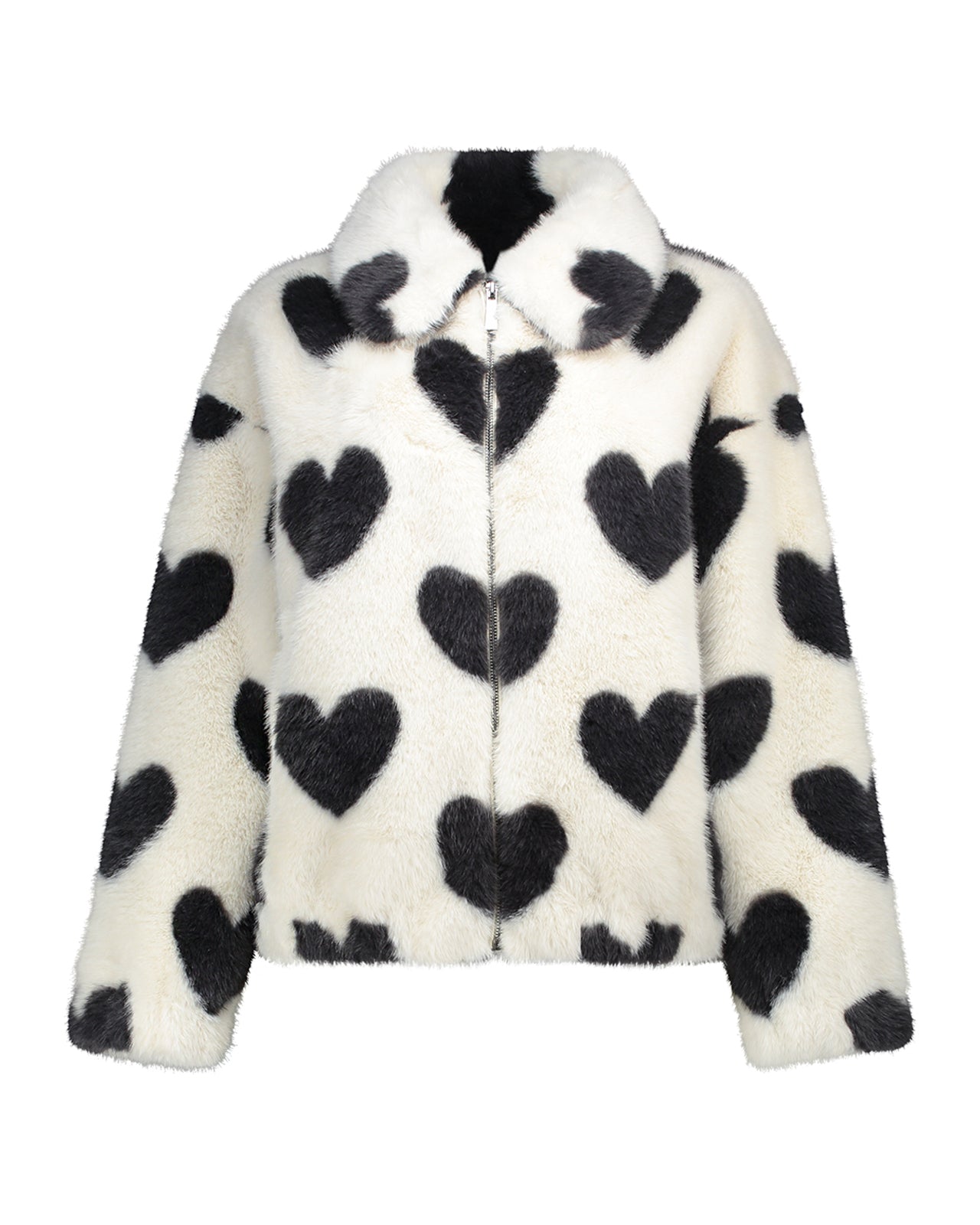 MC2 Saint Barth | Aveline jacket faux fur hearts white – lemlò