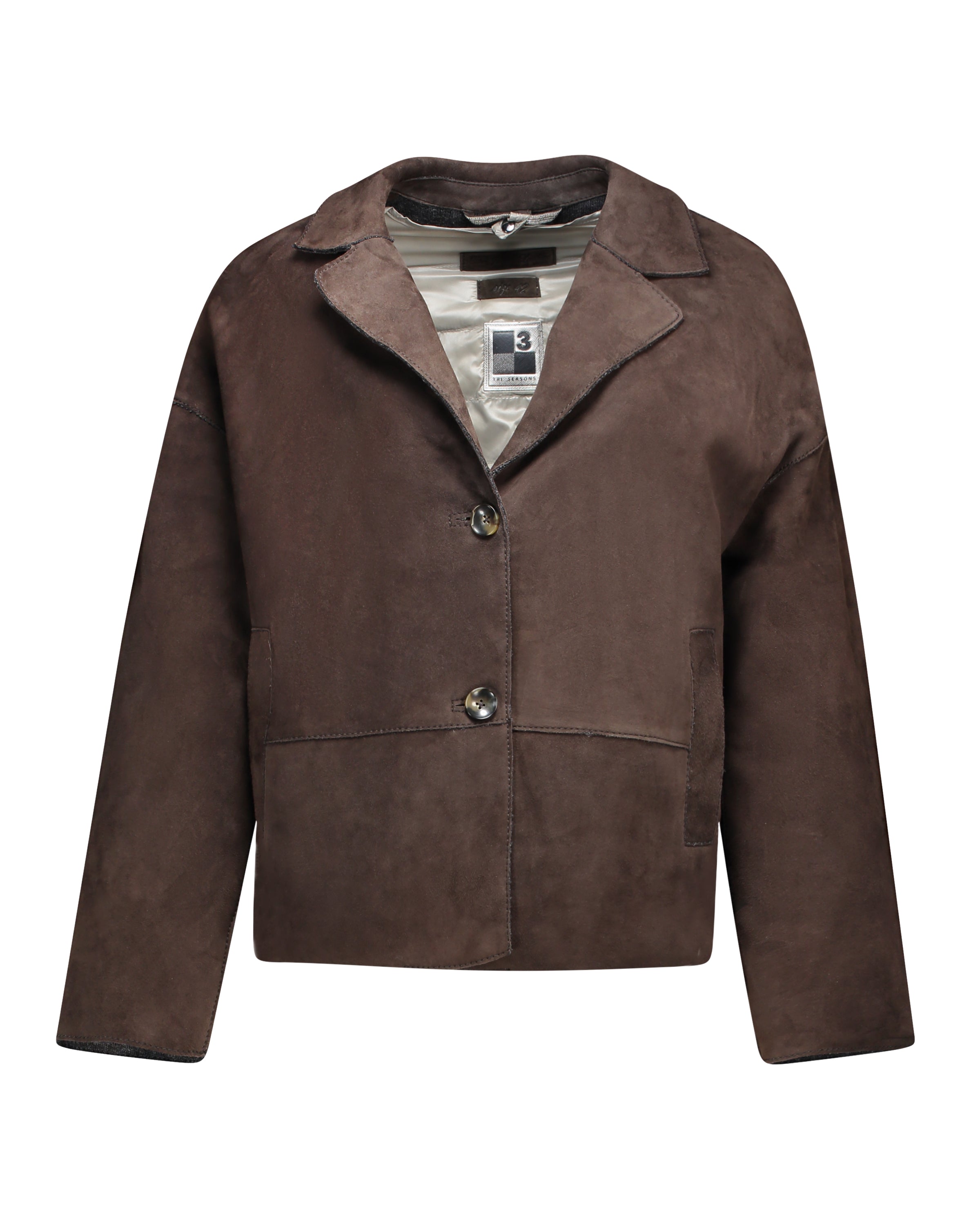 The Jackie Leathers | Brown Suede Bonded Jam Jacket – lemlò