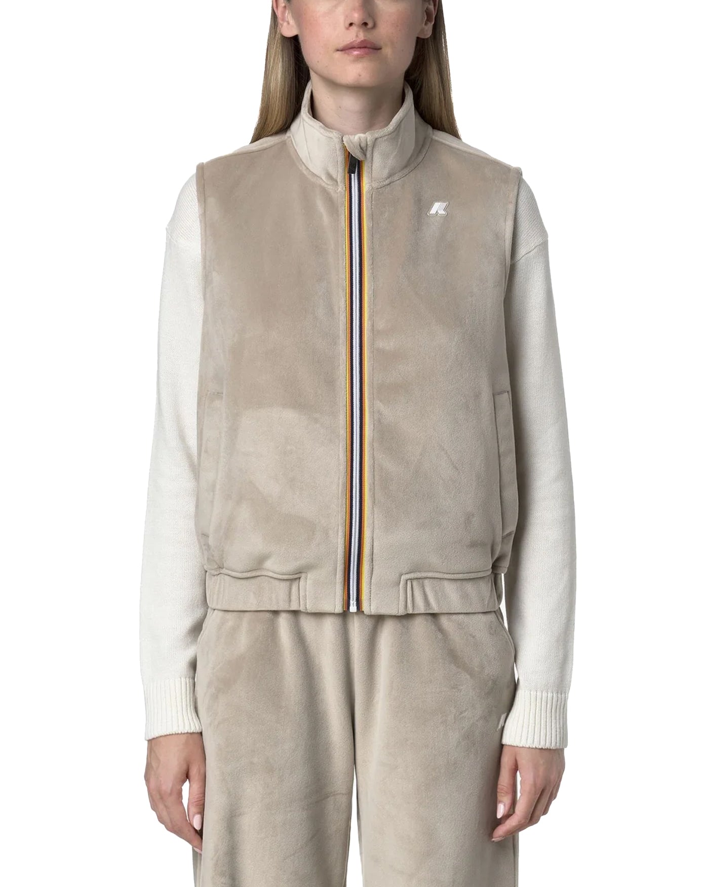 K-Way | Gilet Vivelme Velour Polar beige cashmere – lemlò