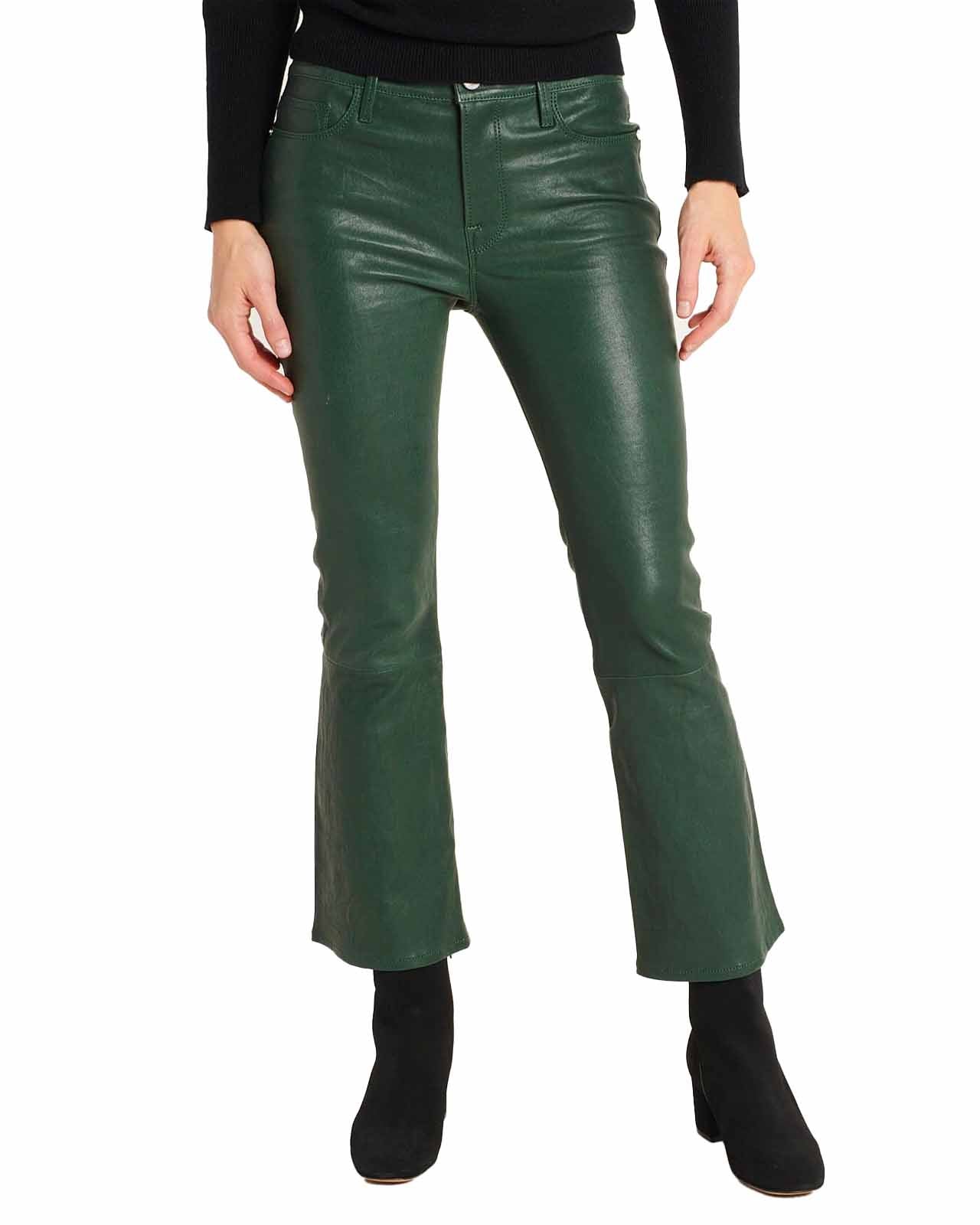 Frame | Pantalone Le Crop Mini Boot Leather Pine – lemlò