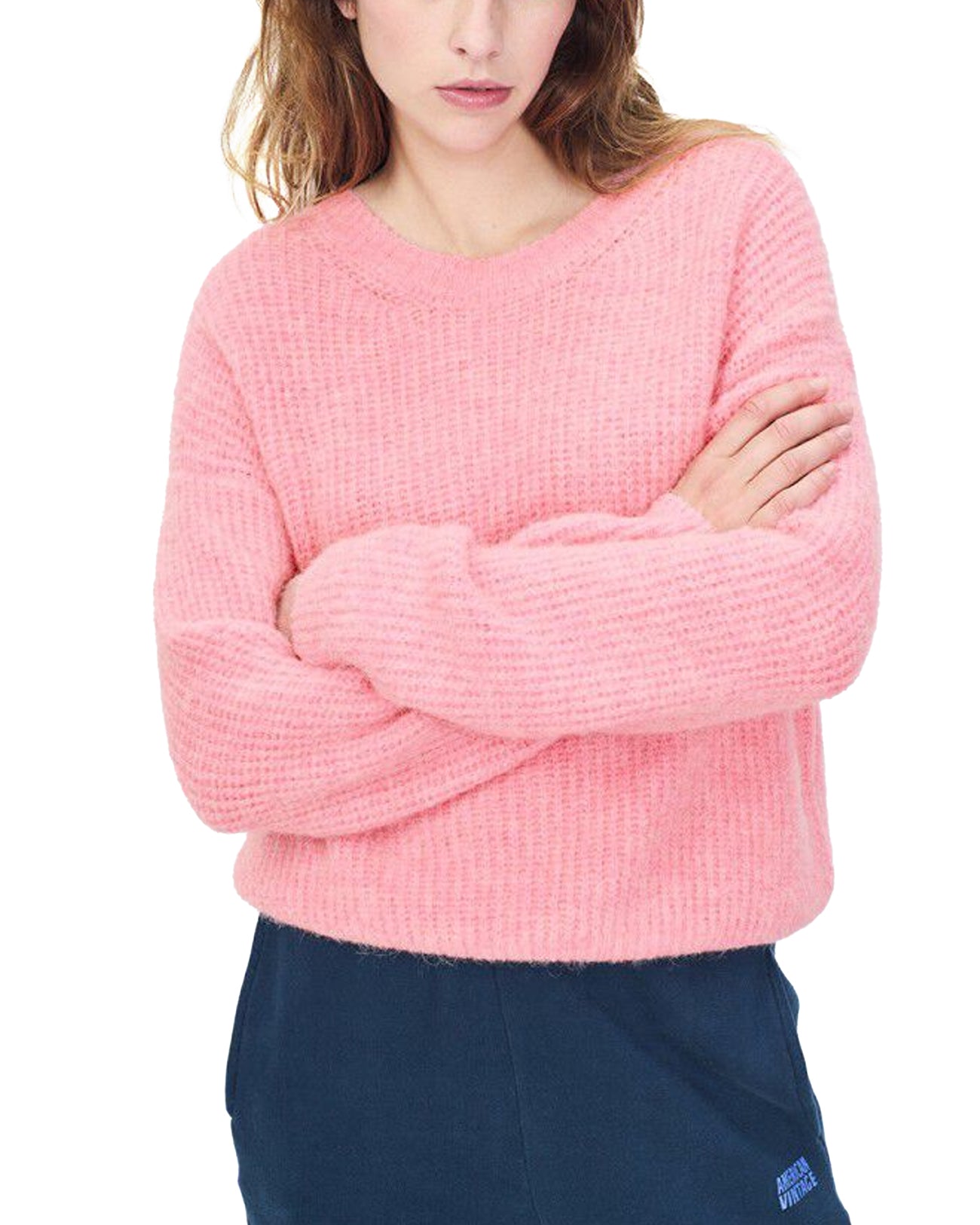 American Vintage | Maglione East Femme rosa orchidee chine – lemlò