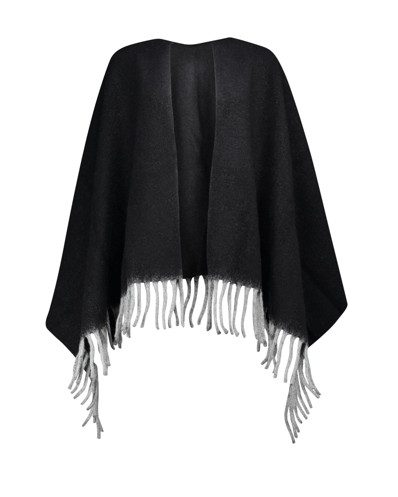 Steve Done | Mantella lana nera frange grigie – lemlò