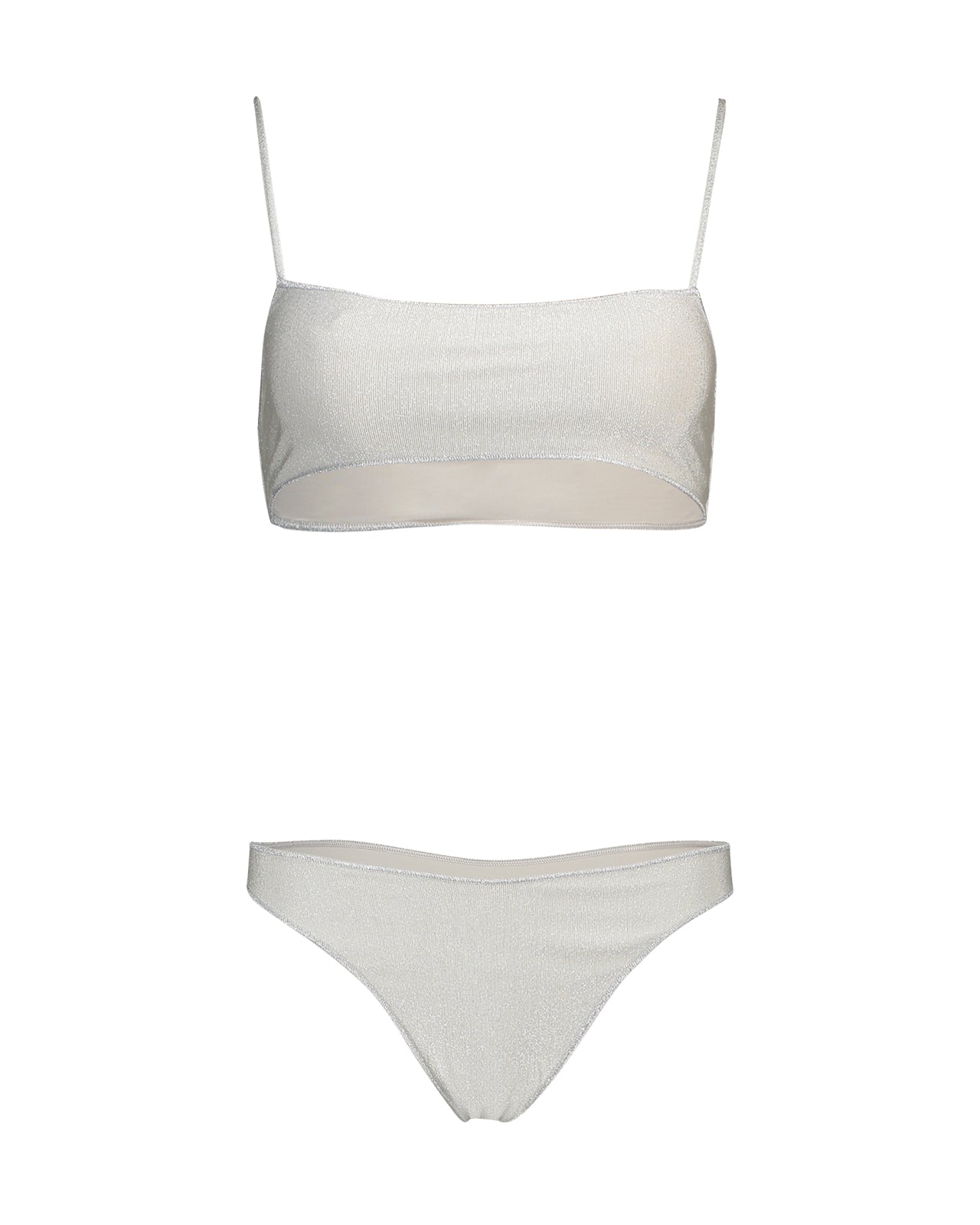 MC2 Saint Barth | Bikini Sadie Overlock bralette lurex argento – lemlò