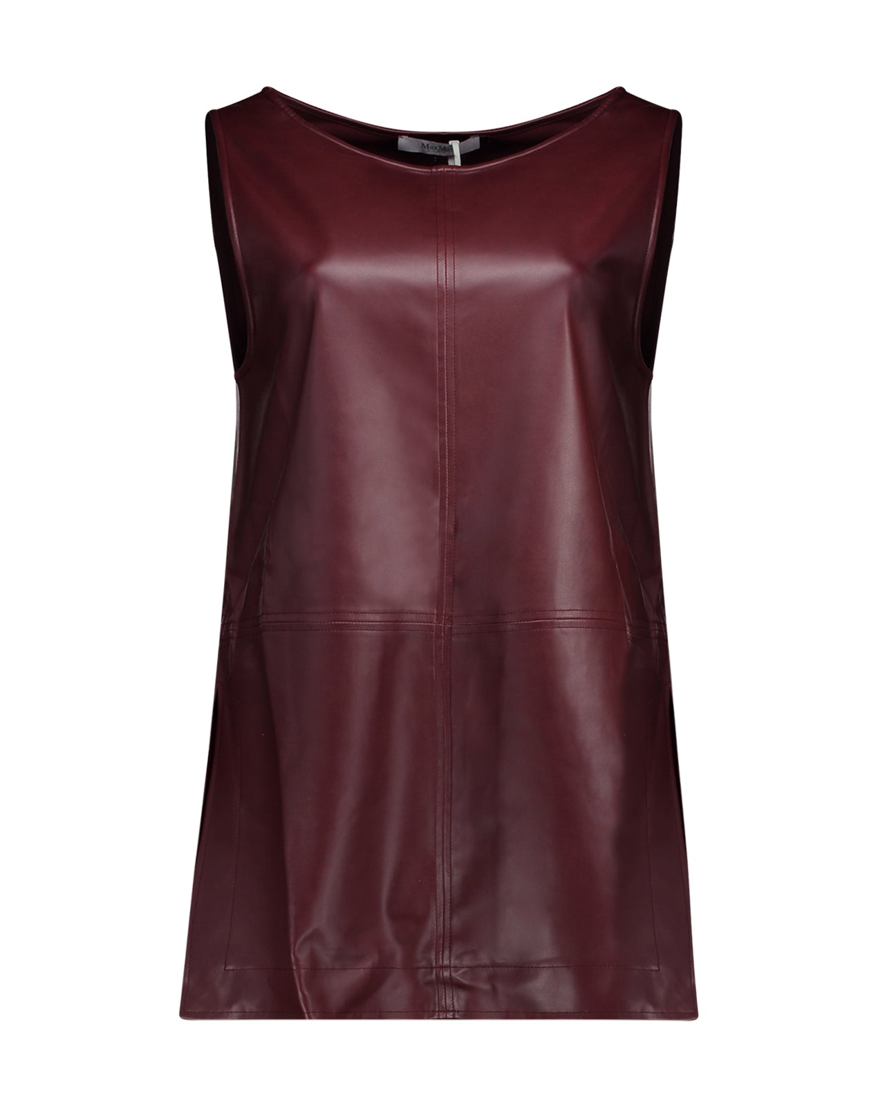 Max Mara Leisure | Brick red eco-leather jersey silhouette tunic – lemlò