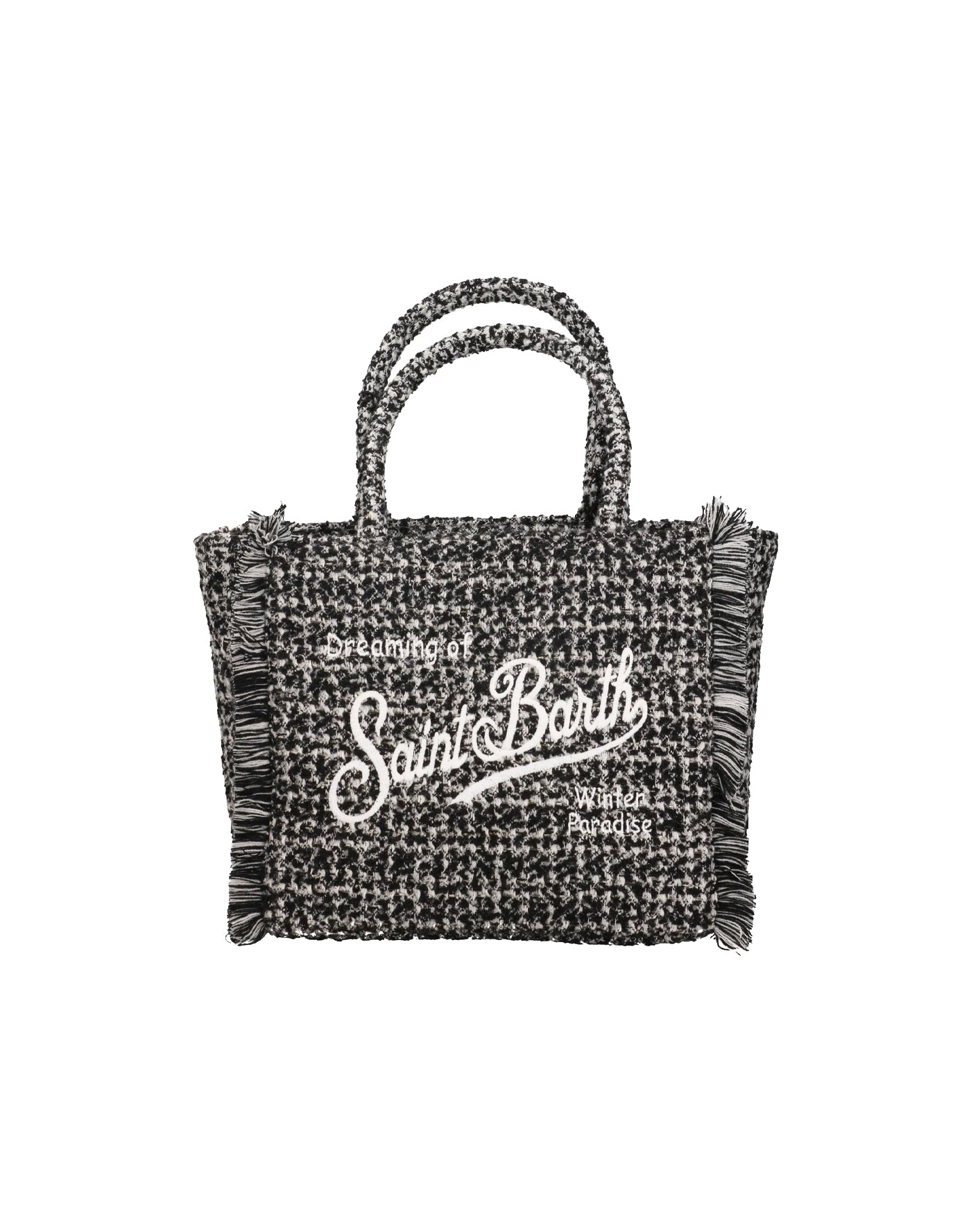 MC2 Saint Barth | Borsa Vanity Tweed bianca nera – lemlò