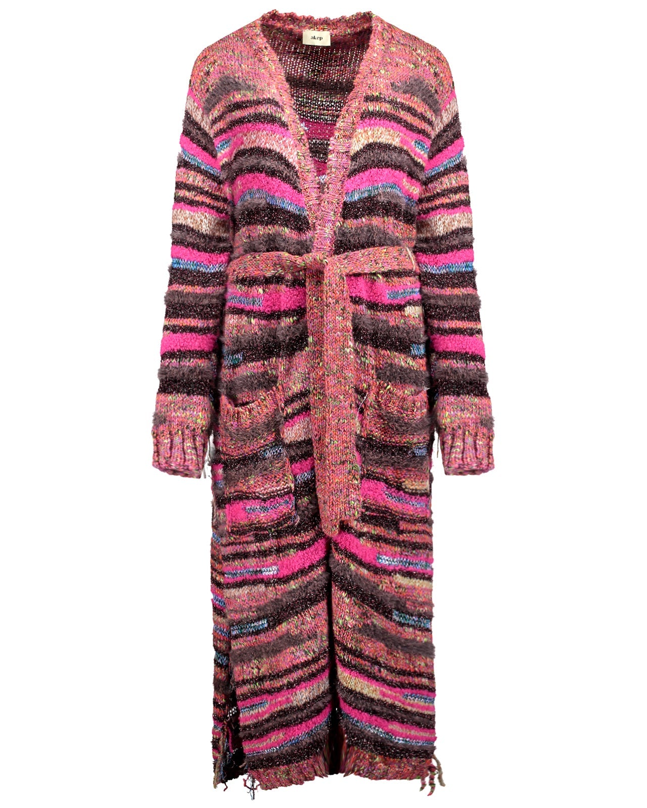 AKEP | Cardigan lungo fantasia rosa – lemlò