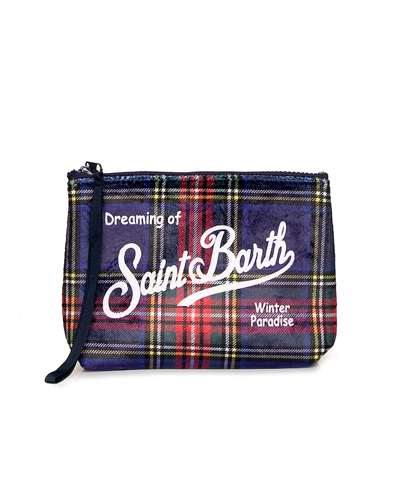 MC2 Saint Barth | Pochette Aline Neoprene tartan blu – lemlò