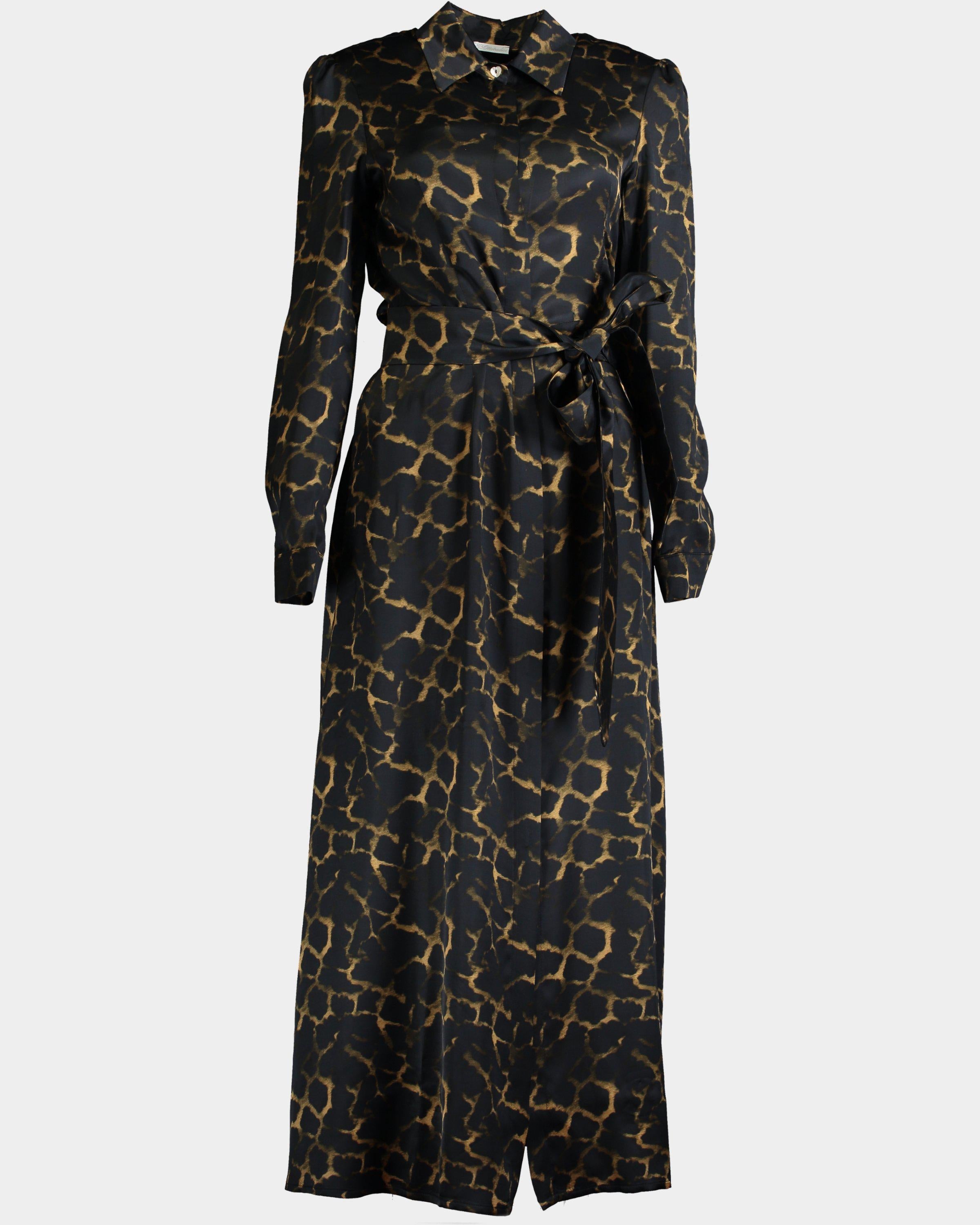 Ottotredici | Long black and gold patterned dress – lemlò