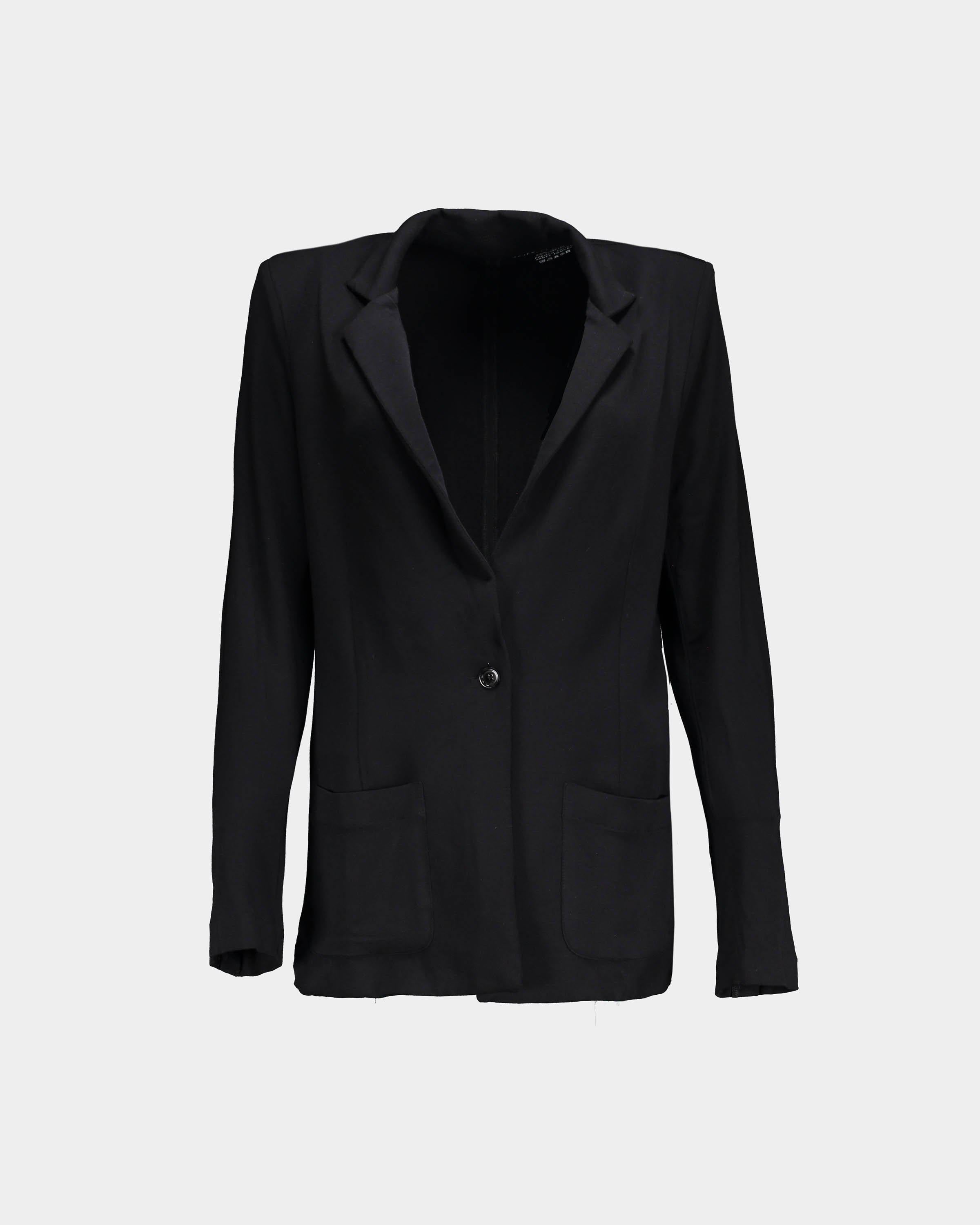 Majestic Filatures | Black jersey blazer jacket – lemlò