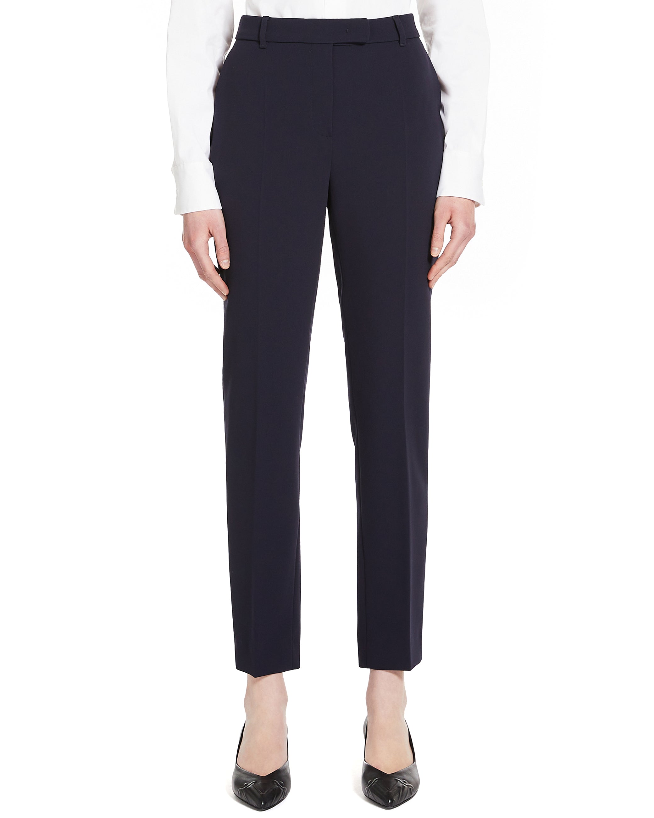Max Mara Studio | Navy blue cady jerta trousers – lemlò