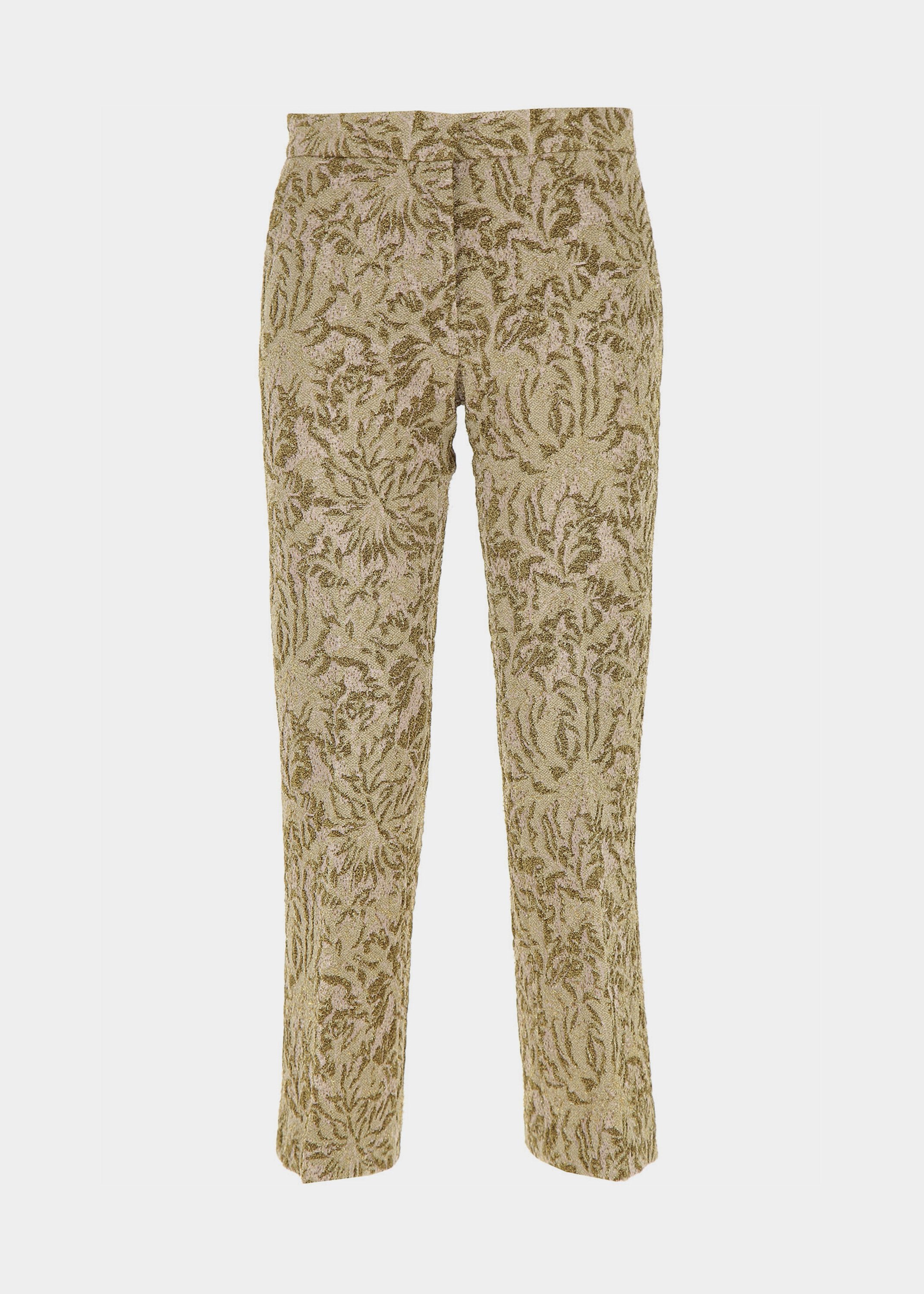 Semicouture | Gold jacquard crop trousers – lemlò
