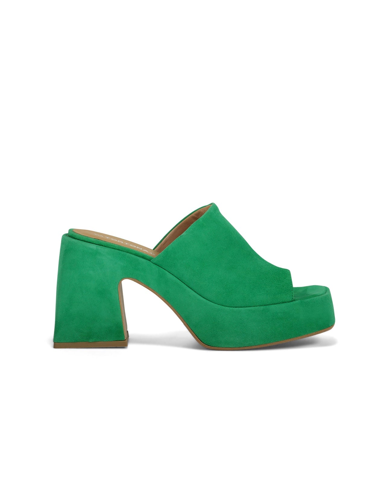 Via Tortona 18 | Sabot platform suede verde – lemlò