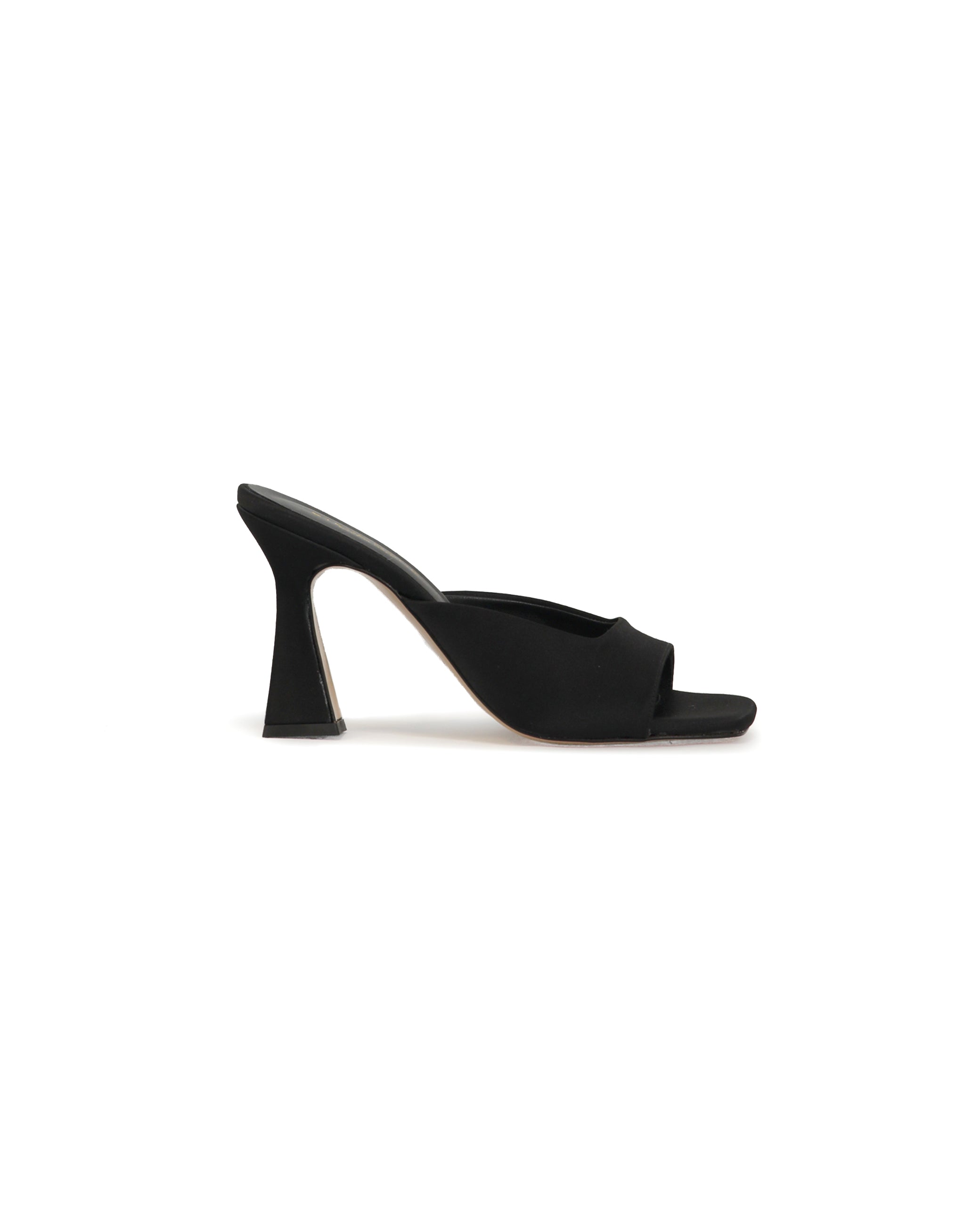 Steve Done | Black satin square toe mules – lemlò