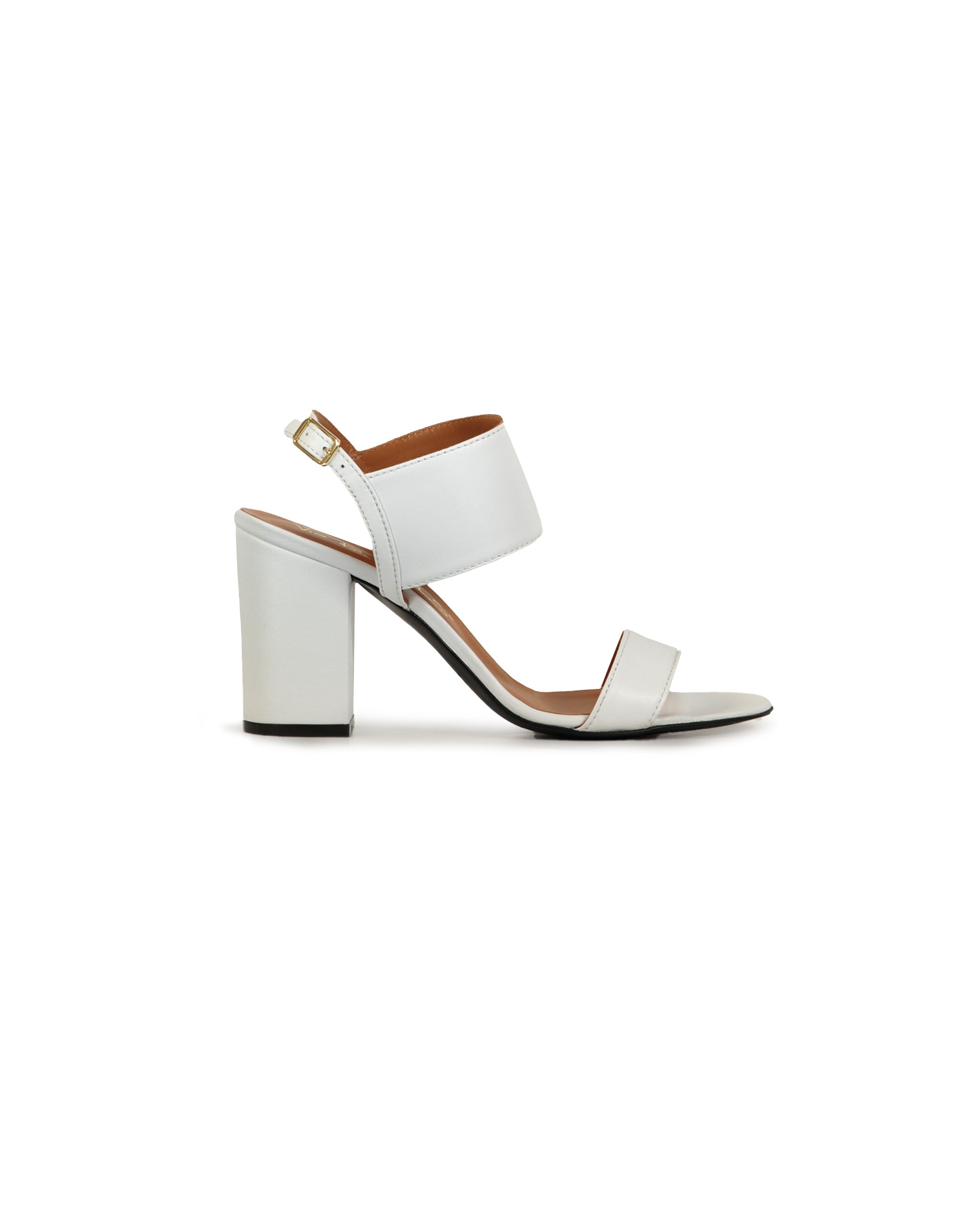 Via Roma 15 | Double band sandal in white nappa – lemlò