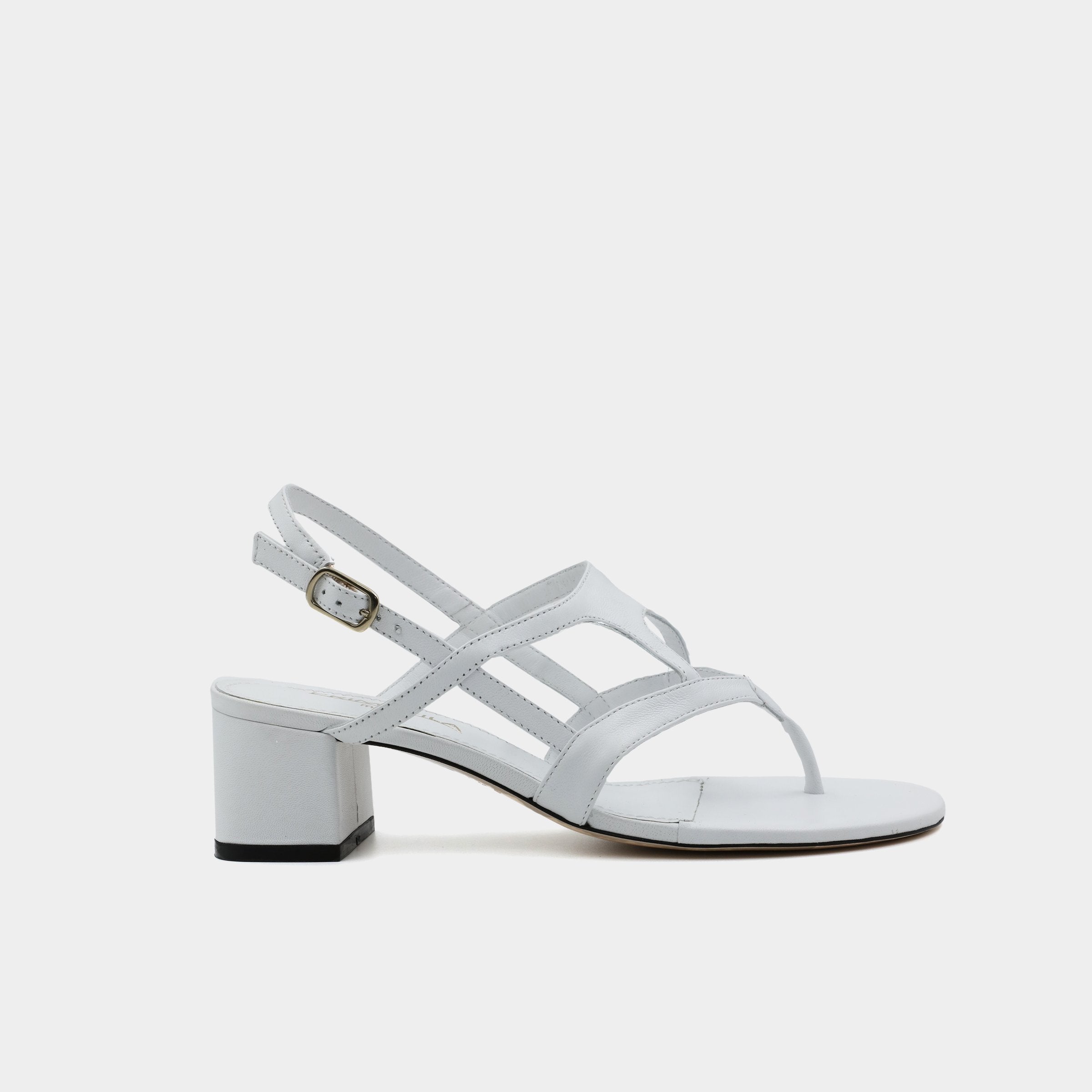 First row | Kip thong sandal in white leather – lemlò