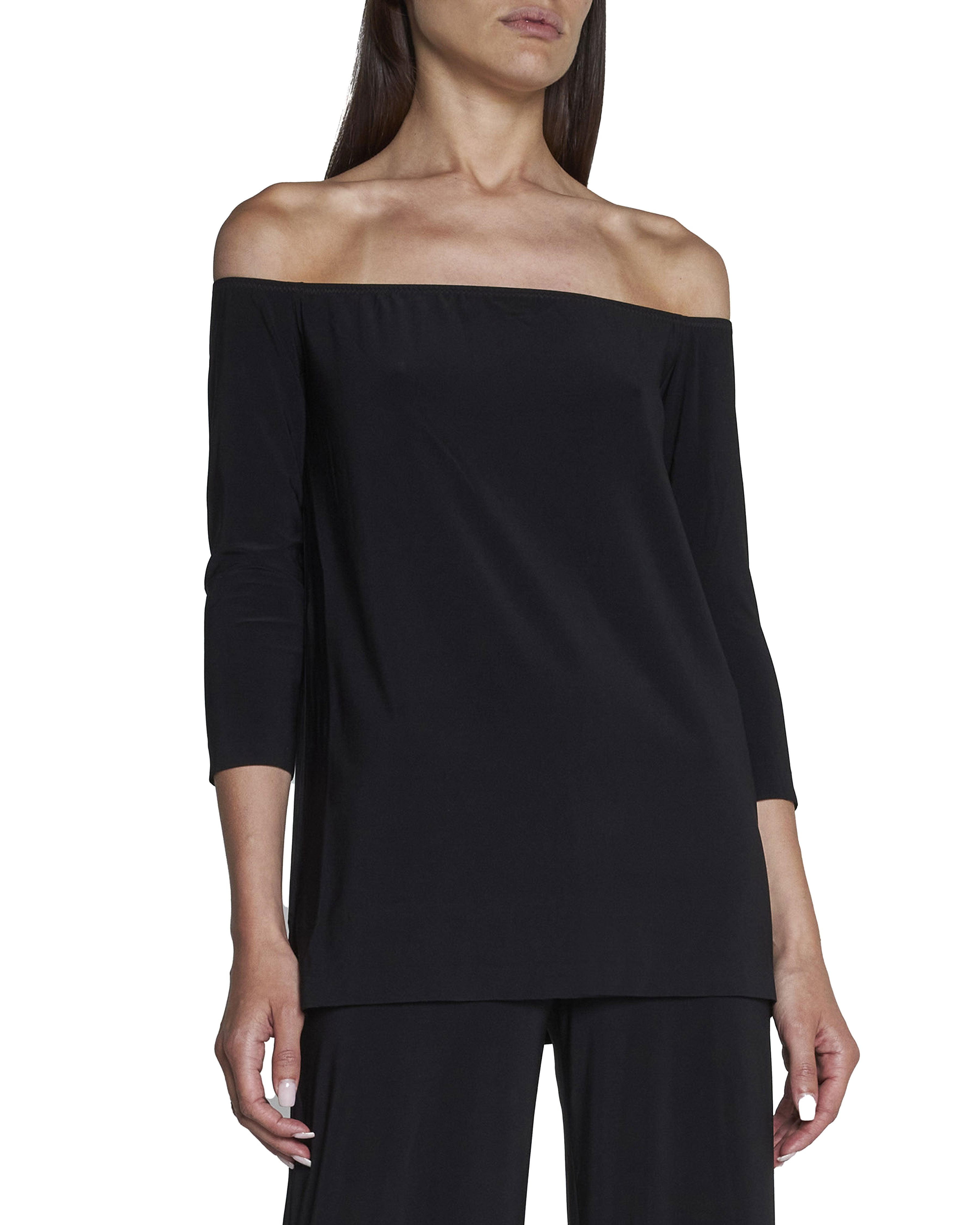 Norma Kamali | Black stretch bardot top – lemlò